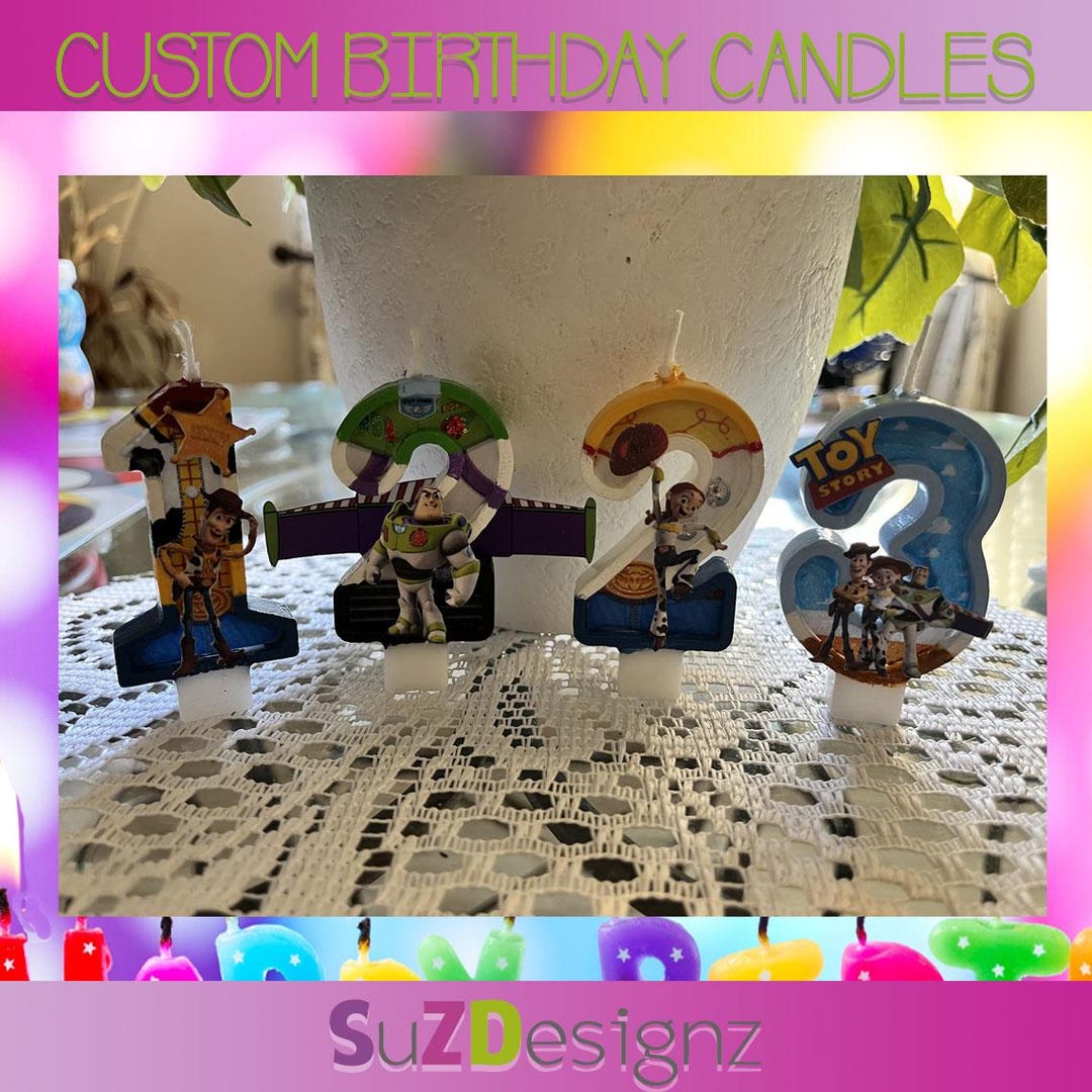 Toy Story Inspired Birthday Number Candle, Custom Character Candles ...