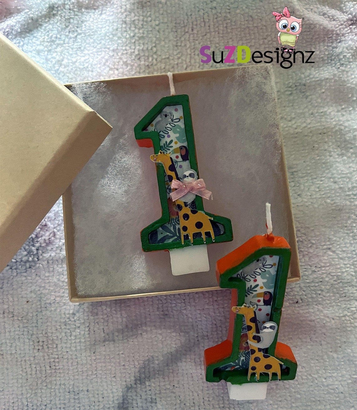 Jungle / Safari Number Birthday Candle, Custom Candles , Any Age Boy or ...