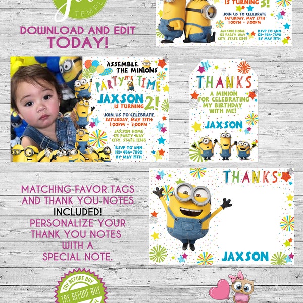 Minion Invitation - Etsy