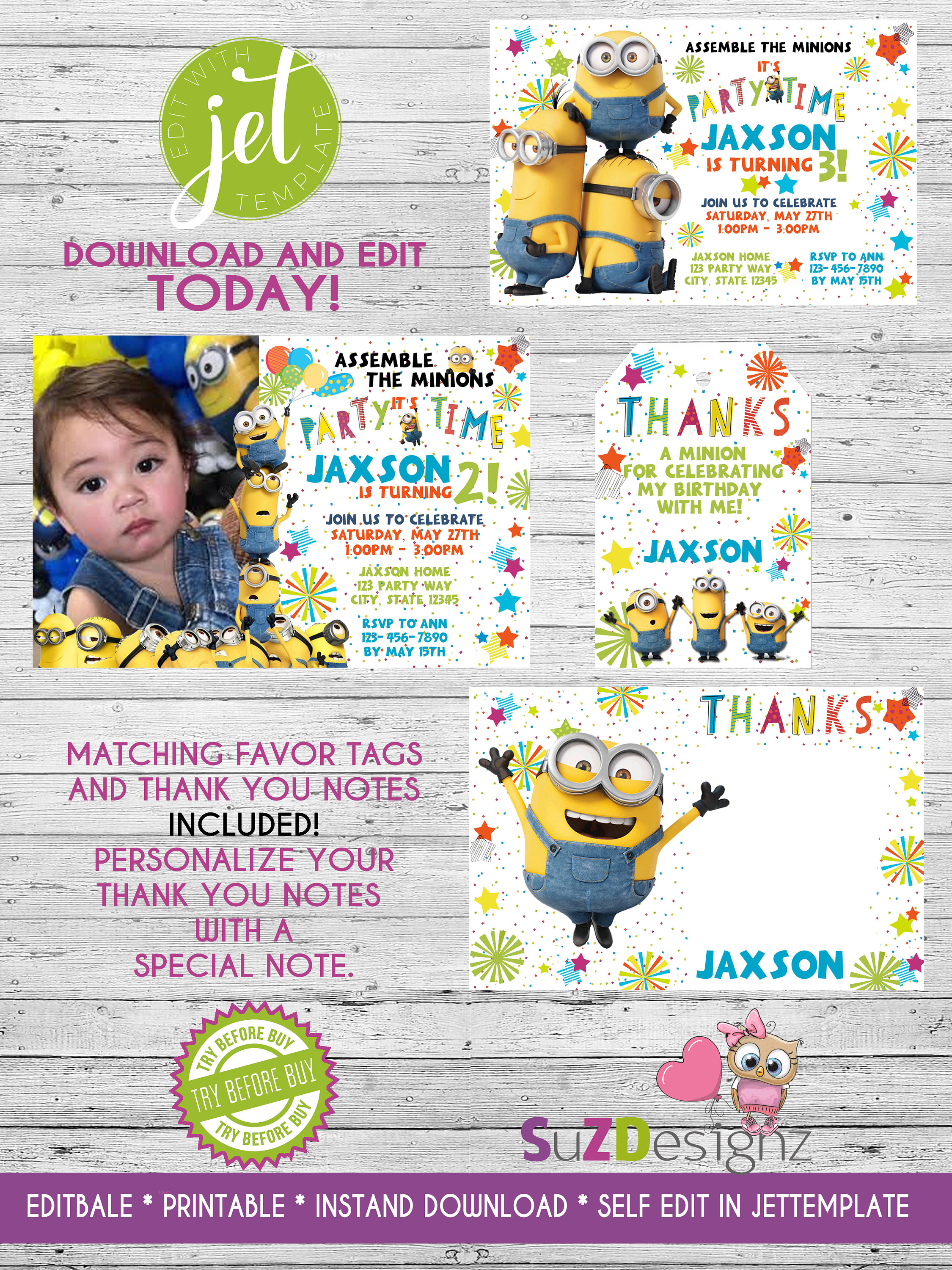 Minion Birthday Invitations