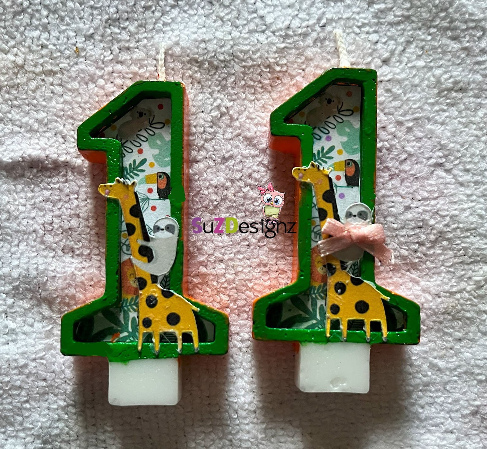 Jungle / Safari Number Birthday Candle, Custom Candles , Any Age Boy or ...