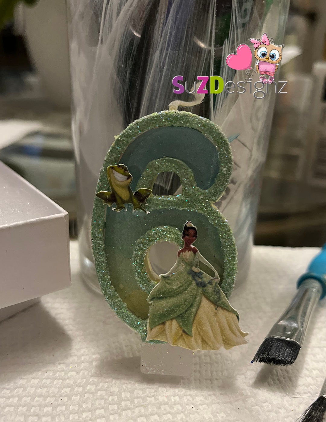 Tiana Princess and the Frog Inspired Birthday Number Candle, Custom ...