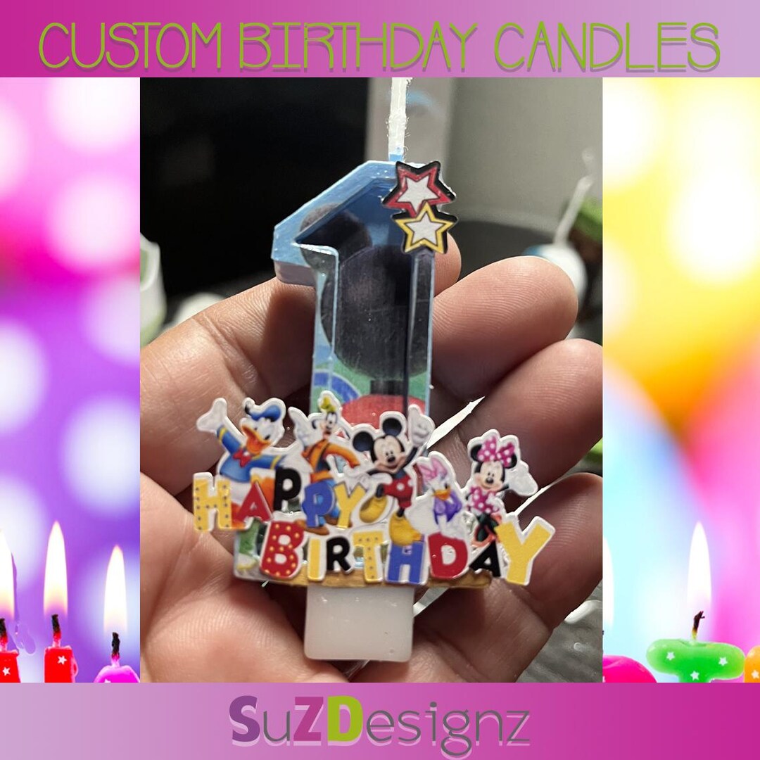 Mickey Mouse Clubhouse Inspired Birthday Number Candle, Custom ...
