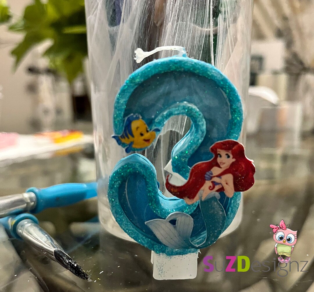 Princess Ariel Little Mermaid Inspired Birthday Number Candle, Custom ...