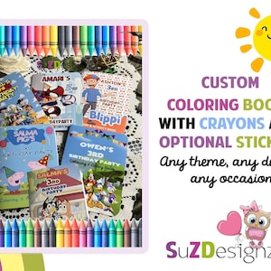 Custom Birthday Coloring Books, Party Favor Coloring Book, Personalized ...