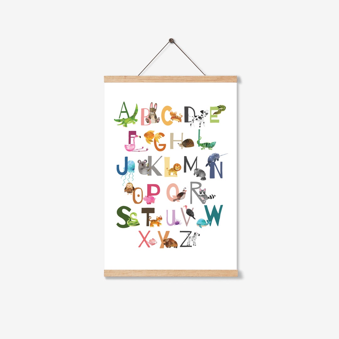 Animal Alphabet Printable, Kids Wall Decor, Nursery Printable Wall Art ...