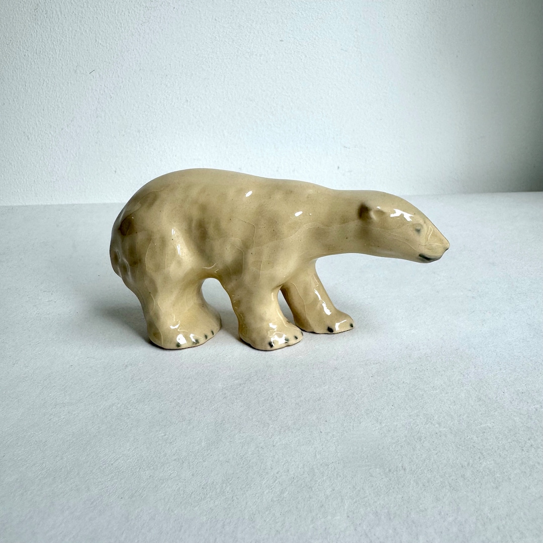 Vintage Polar Bear Porcelain, Sculpture Polar Bear, Ceramic Animal ...