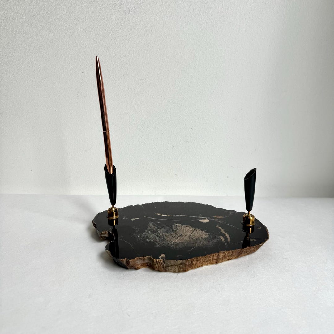 Vintage Pen Holder Marble, Mid-century Fountain Pen Bakelite Marble ...