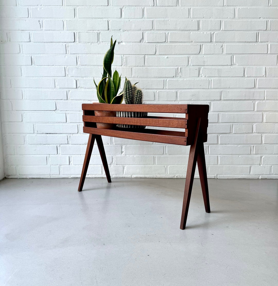 Mid Century Plant Stand, Danish Modern Flower Bench, Vintage Flower ...