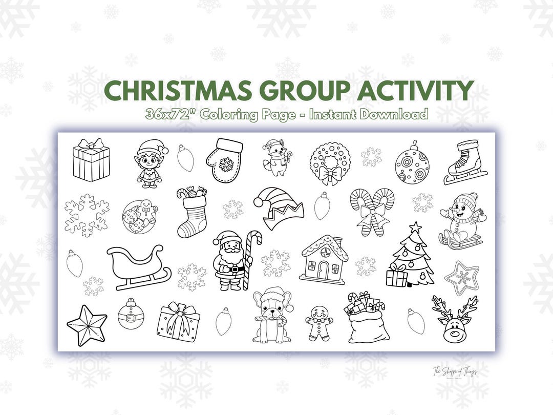 Giant Christmas Coloring Poster 36x72 | Large Format Holiday Coloring ...