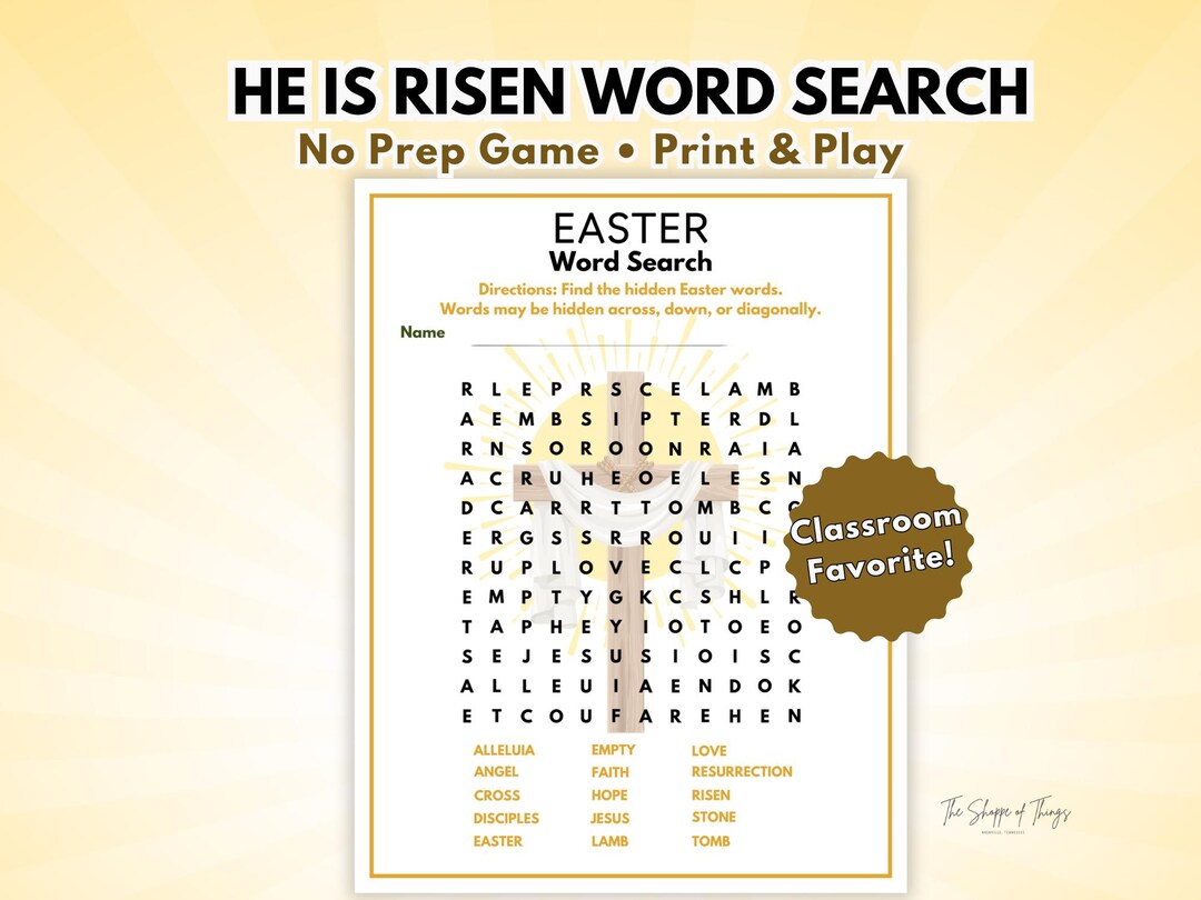 Christian Easter Word Search Printable | Religious Kids Activity ...