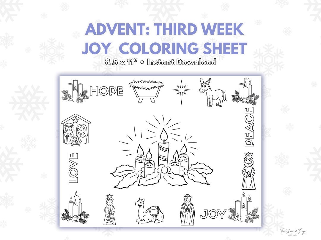 Advent : Third Week Coloring Page – Joy Candle • Gaudete Sunday ...