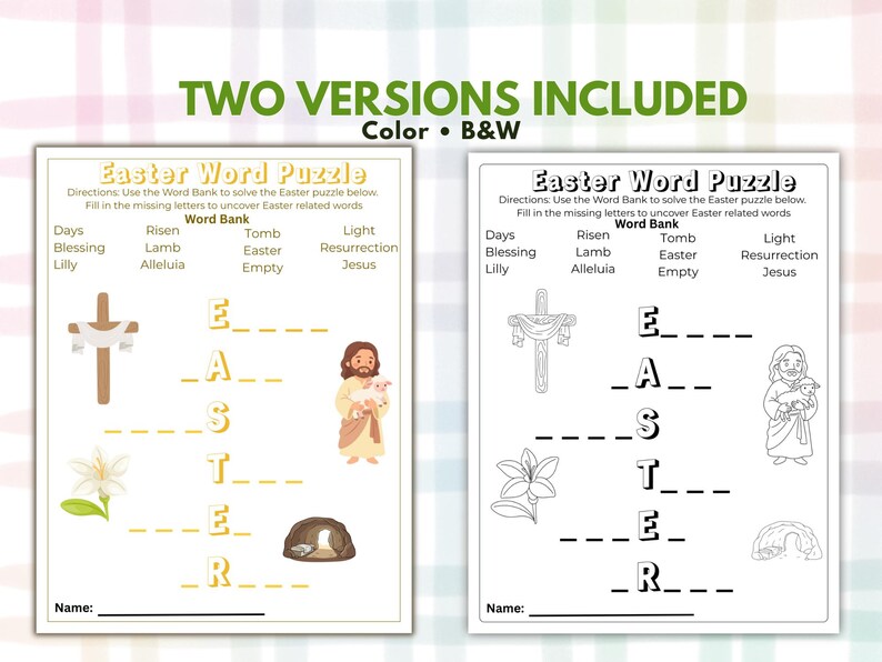 Easter Word Puzzle Printable | Christian Easter Activity for Kids ...