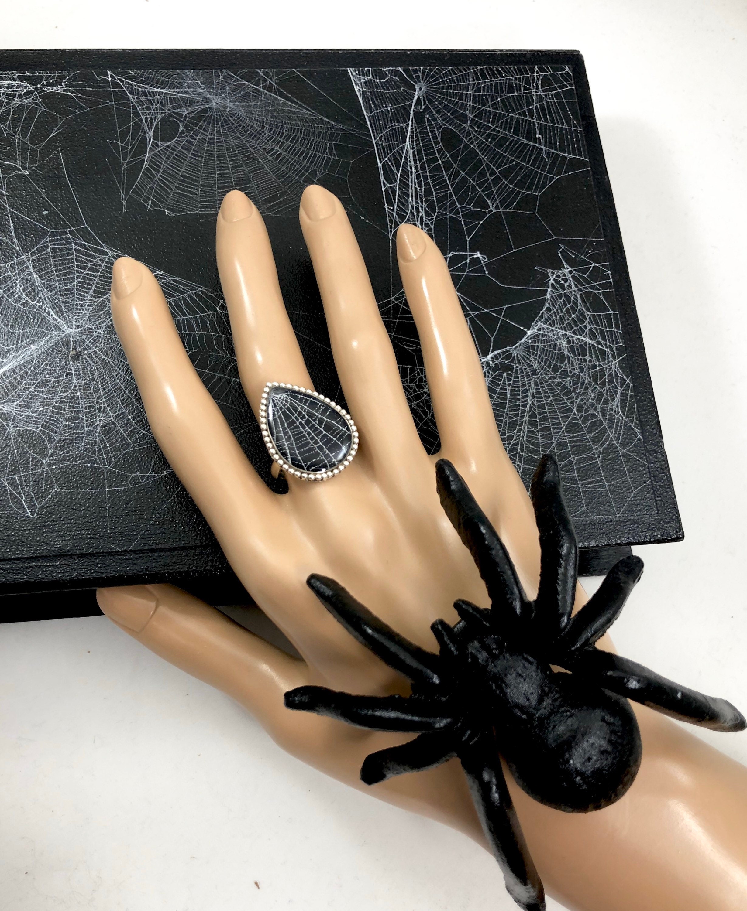 Spider Web Ring, Real Spider Web, Spider Web Jewelry, Gothic Ring ...