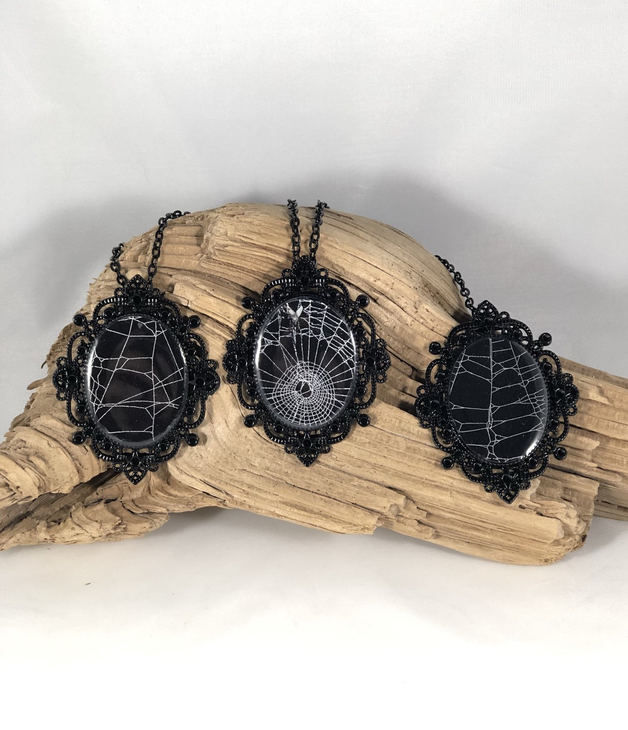 Spider Web Necklace, Spider Web Pendant, Victorian Necklace, Statement ...