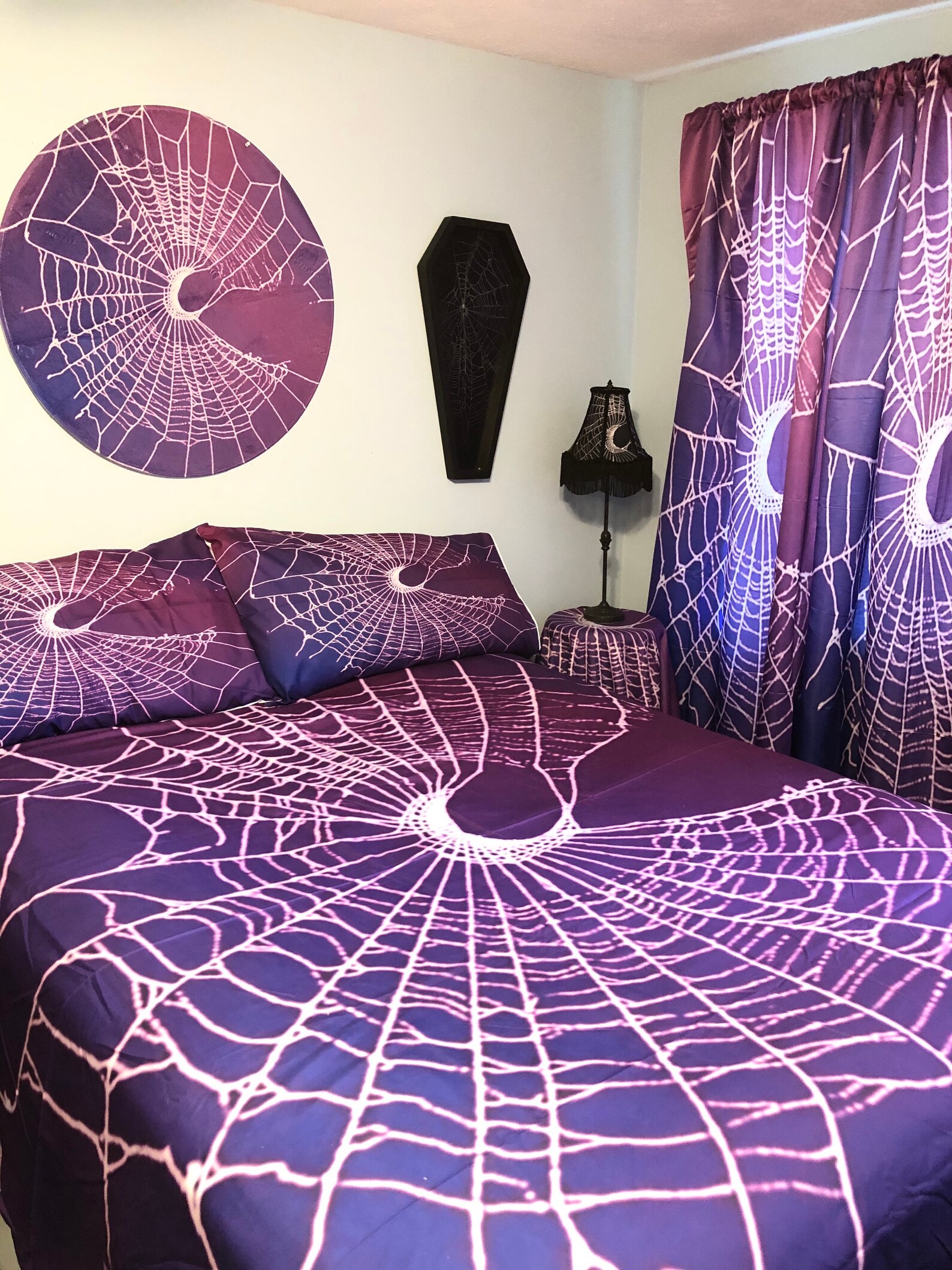Spider Web Duvet, Black Duvet, Gothic Duvet, Crescent Moon, Gothic Home ...
