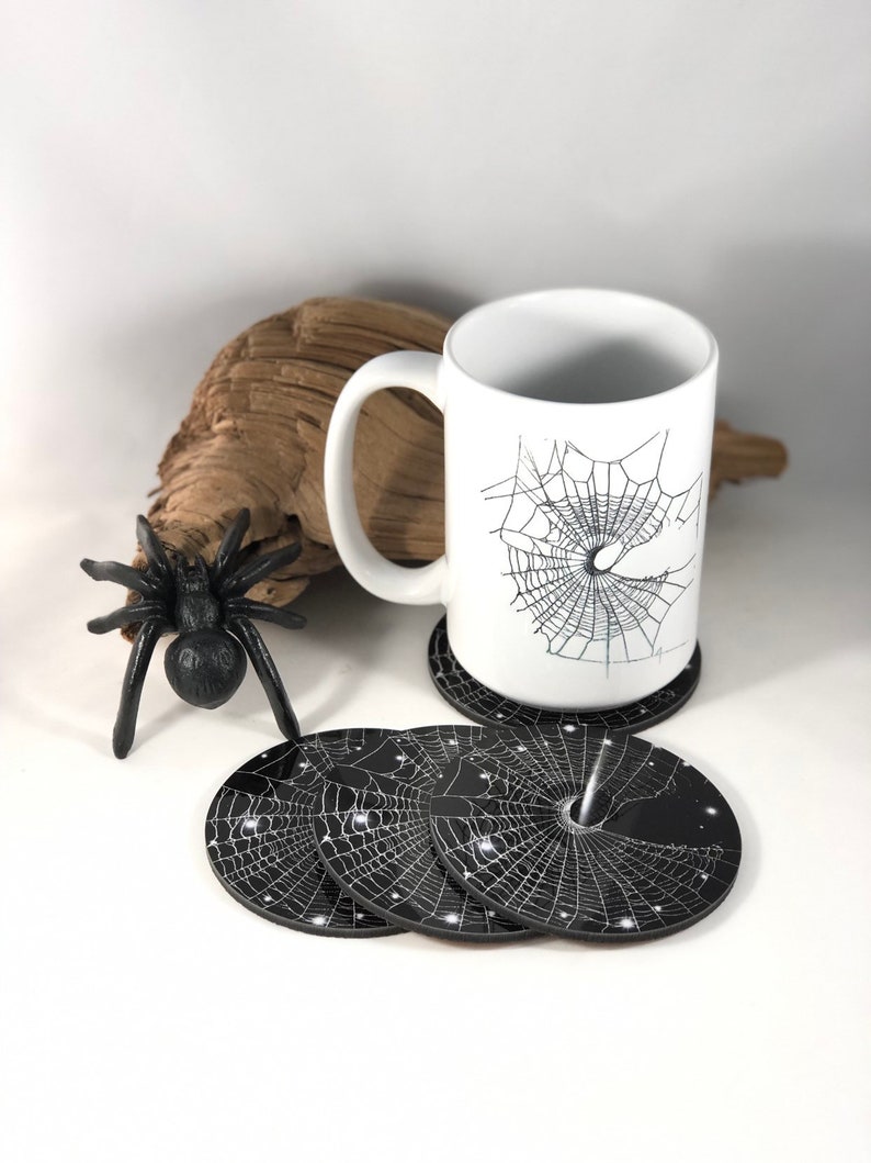 Coasters Spider Web Coasters Spider Web Unique Coasters - Etsy