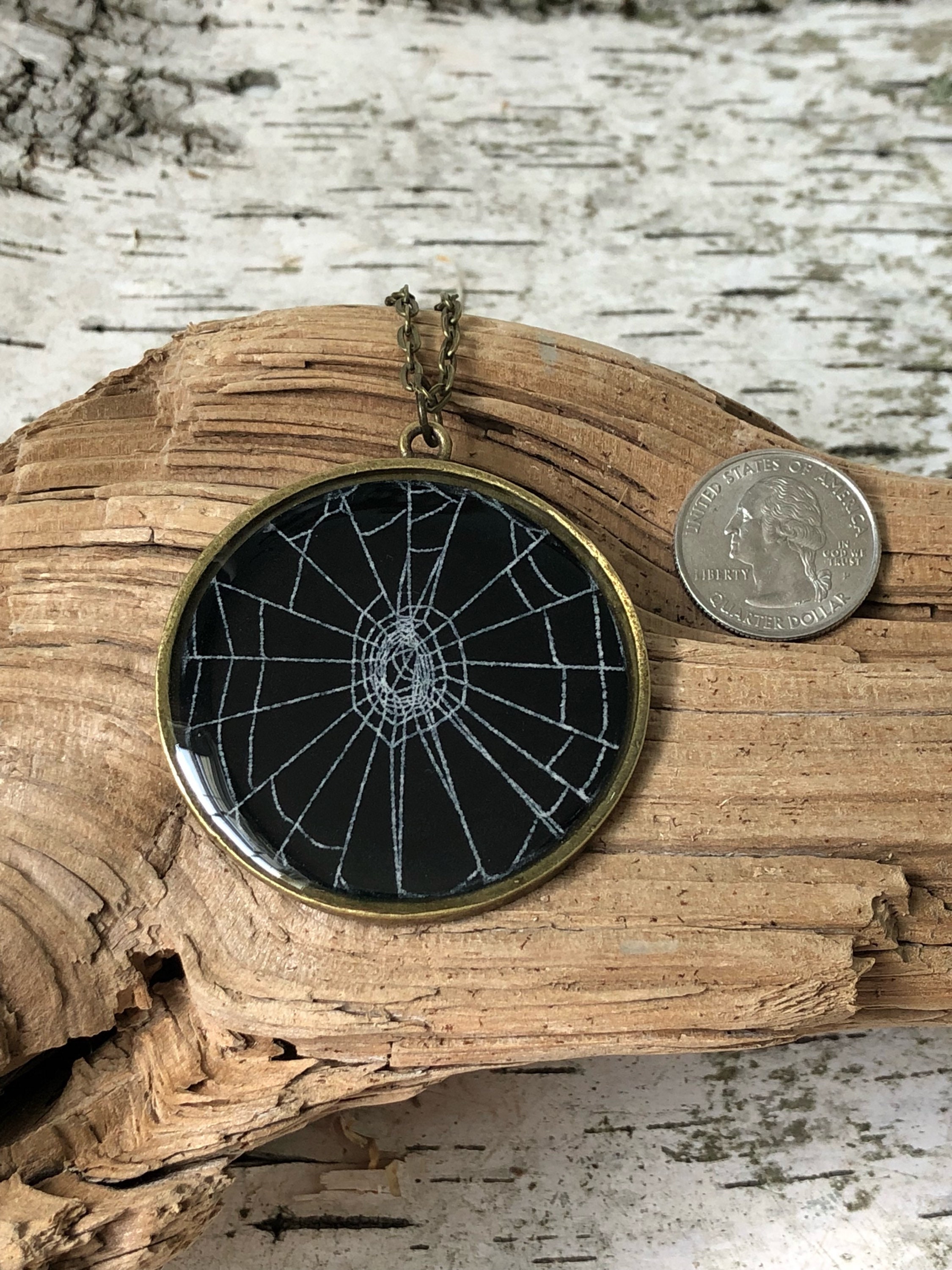 Spider Web Necklace, Spider Web Pendant, Real Spider Web Pendant ...