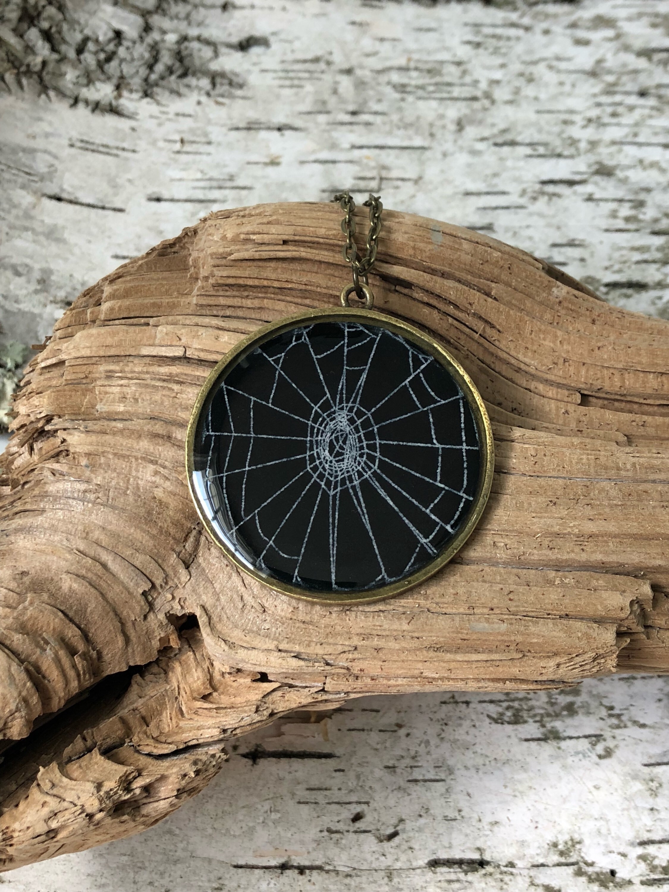 Spider Web Necklace, Spider Web Pendant, Real Spider Web Pendant ...