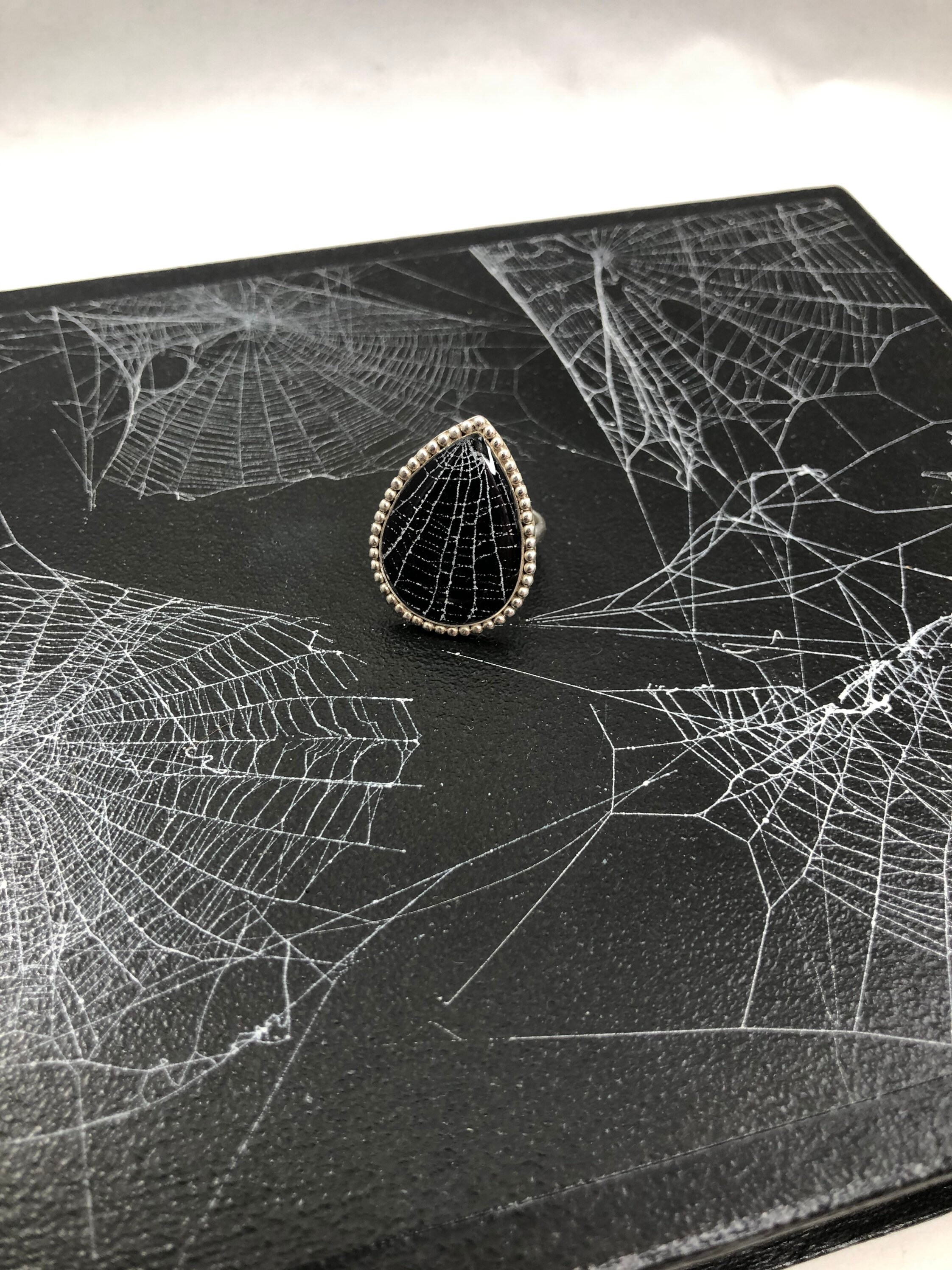 Spider Web Ring, Real Spider Web, Spider Web Jewelry, Gothic Ring ...