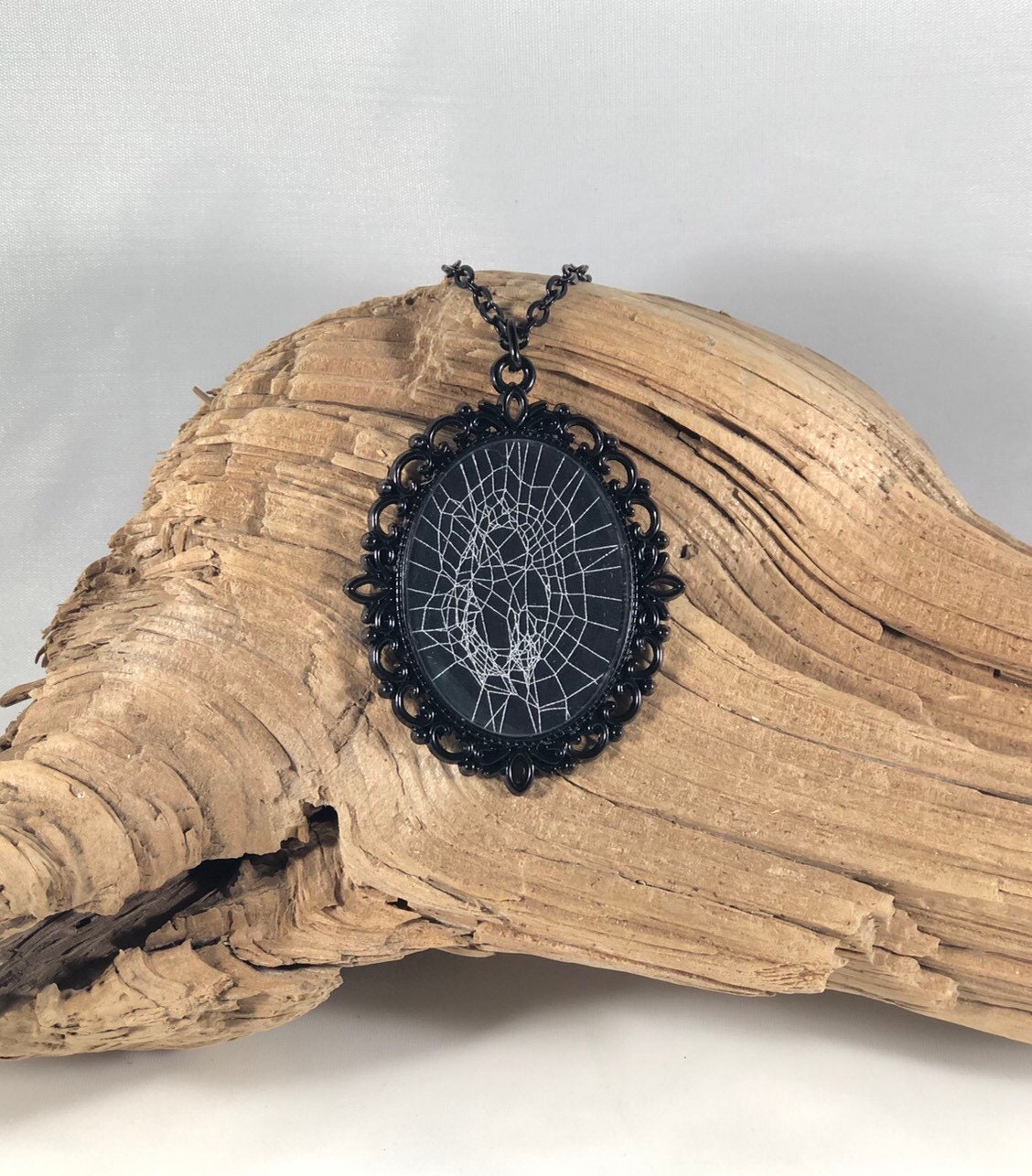 Spider Web Necklace, Spider Web Pendant, Gothic Pendant, Gothic ...