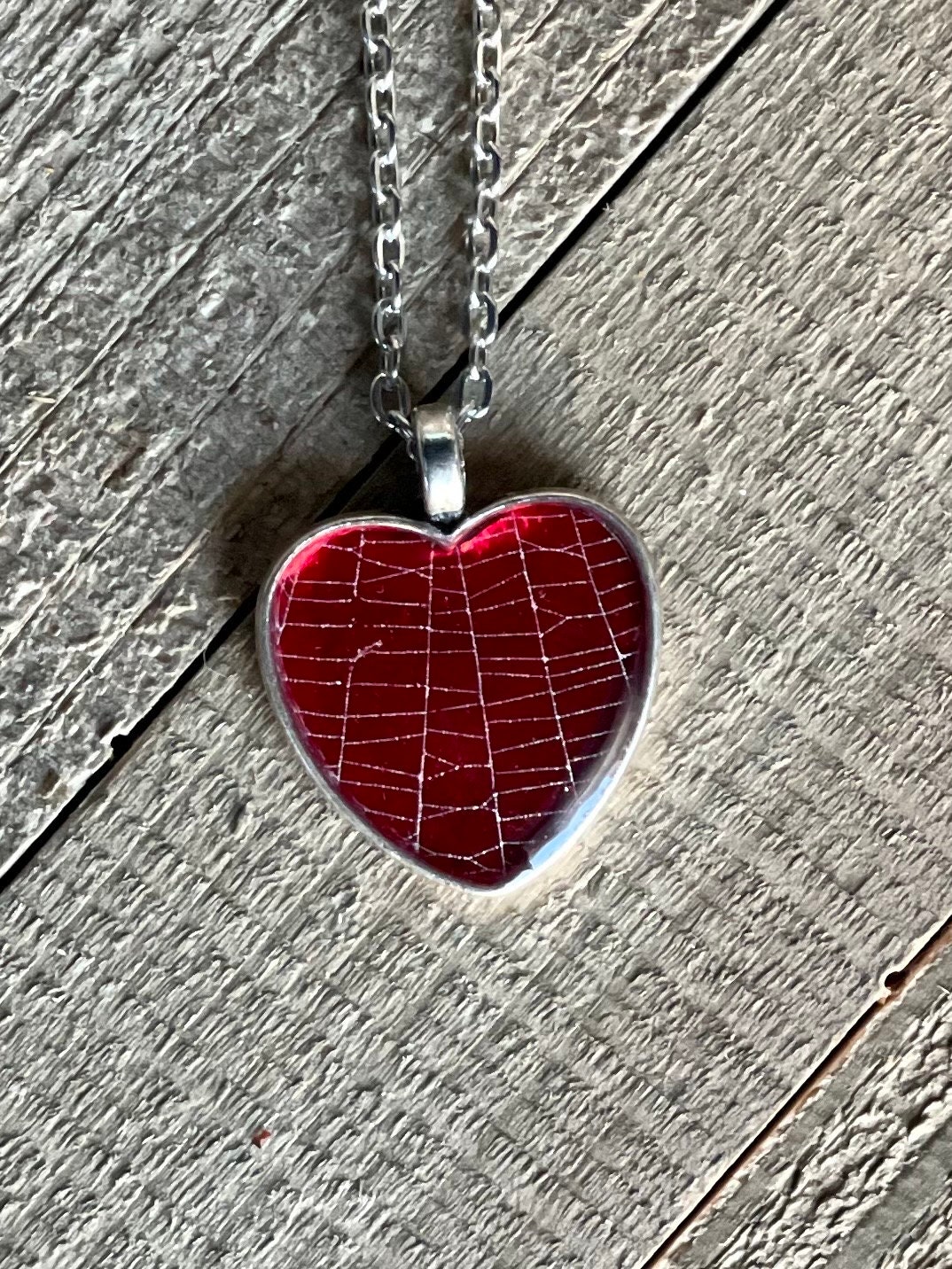Heart Pendant, Spiderweb Pendant, Cobweb Necklace, Heart shaped, Real ...