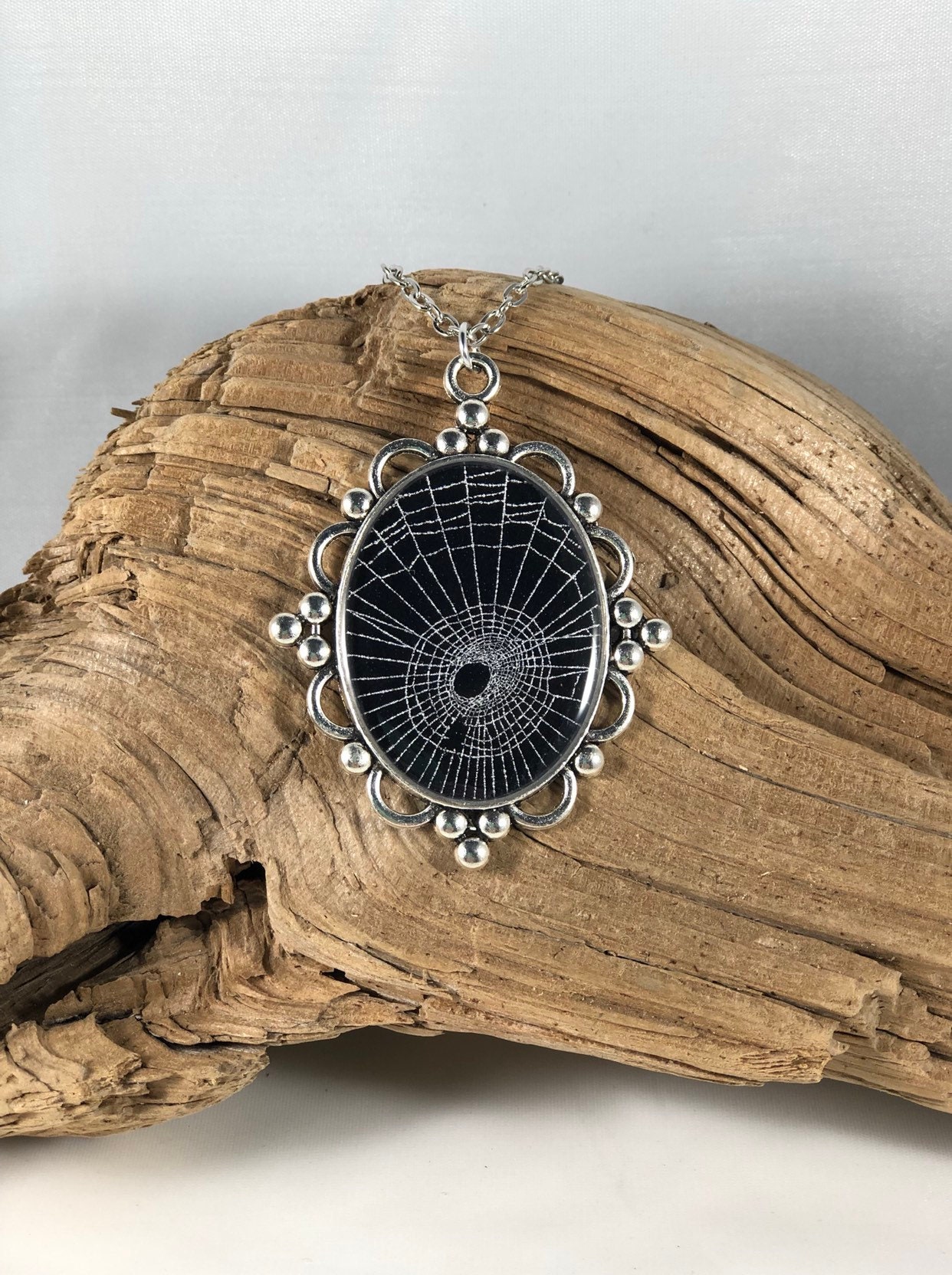 Spider Web Necklace, Spider Web Pendant, Spider Web Jewelry, Real ...