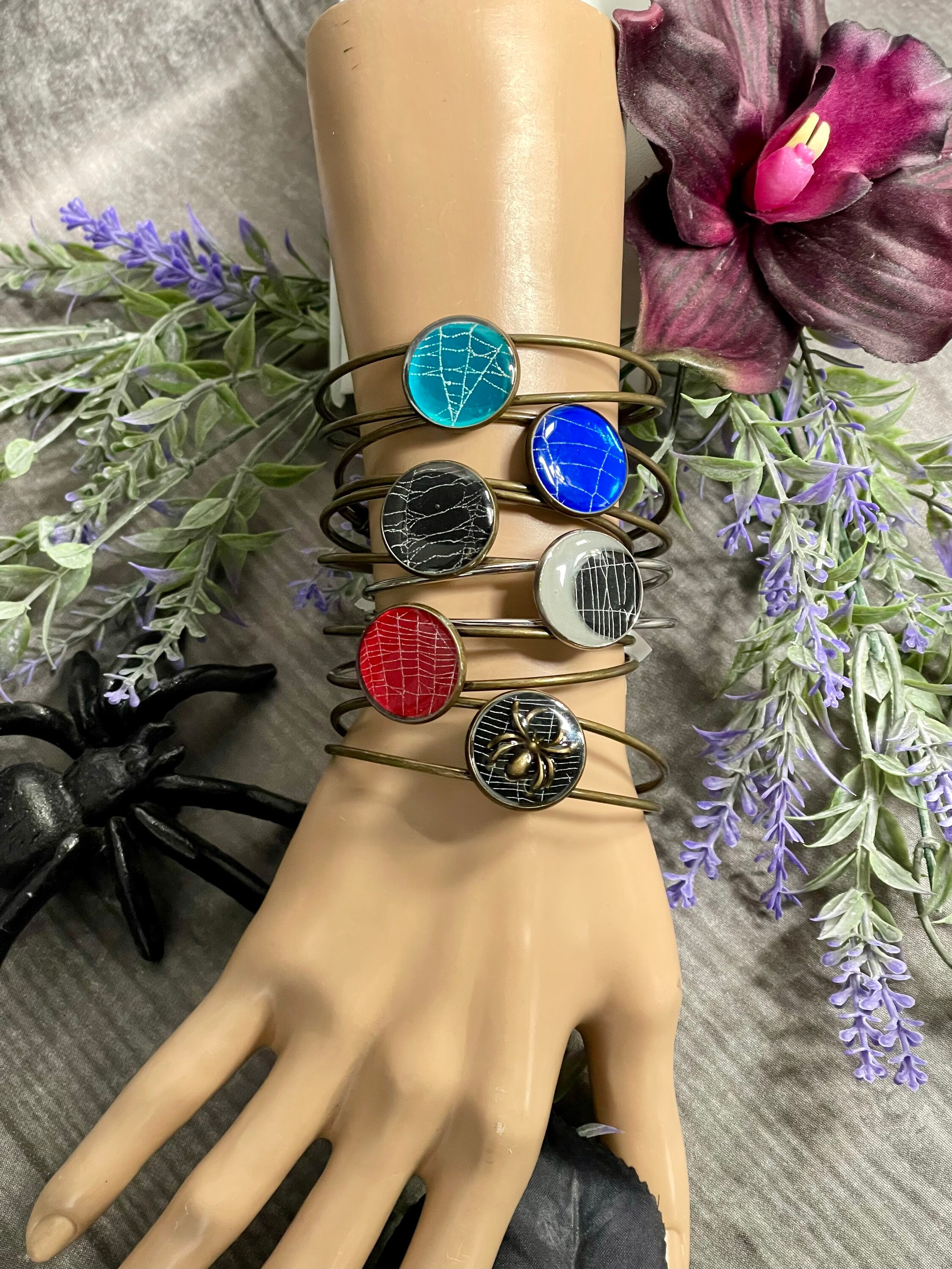 Spider Web Cuff Bracelet, Spider Web Jewelry, Halloween Jewelry ...