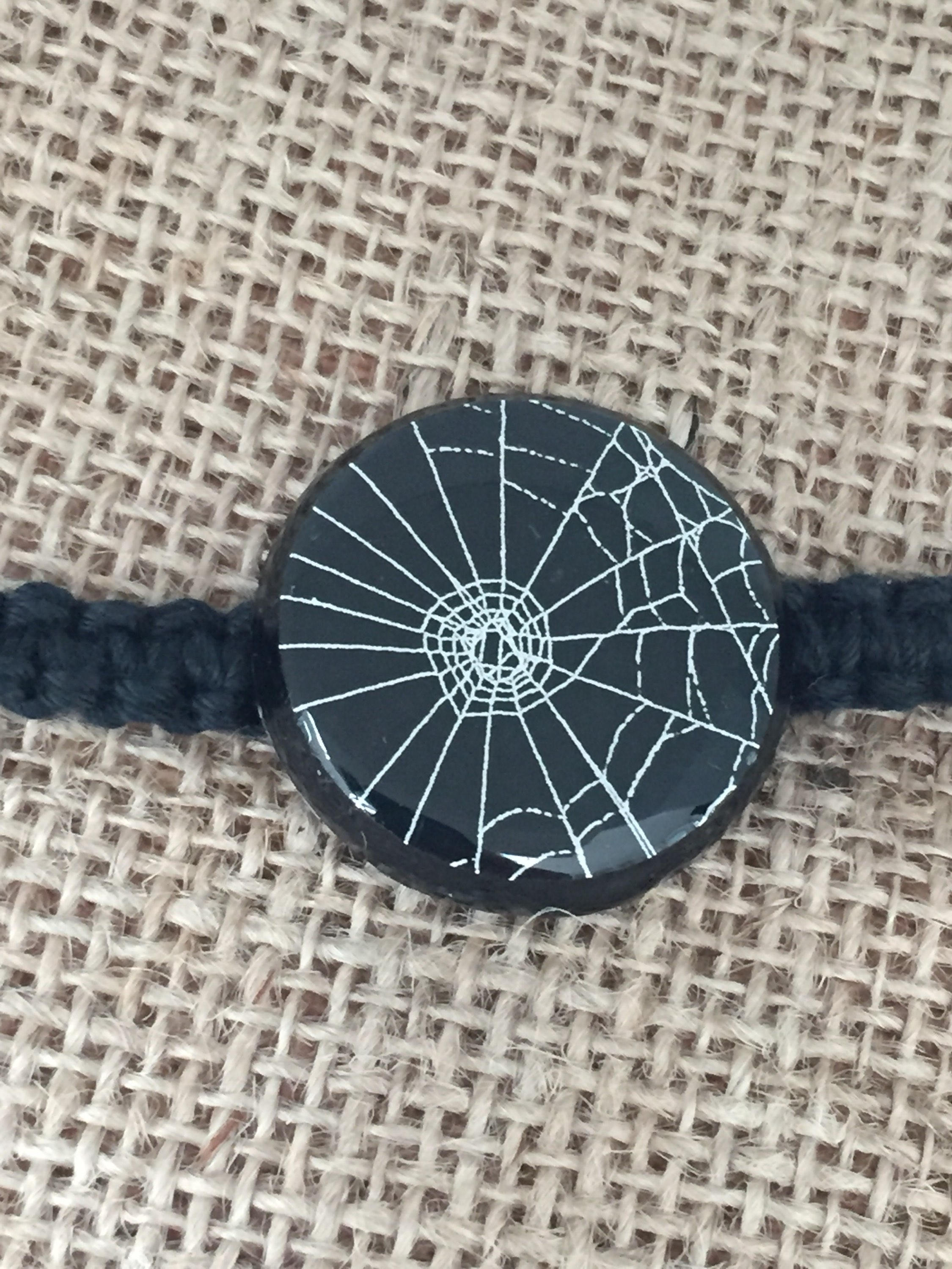 Real Spider Web Pendant, Macrame Black Choker, Spider Web Necklace ...