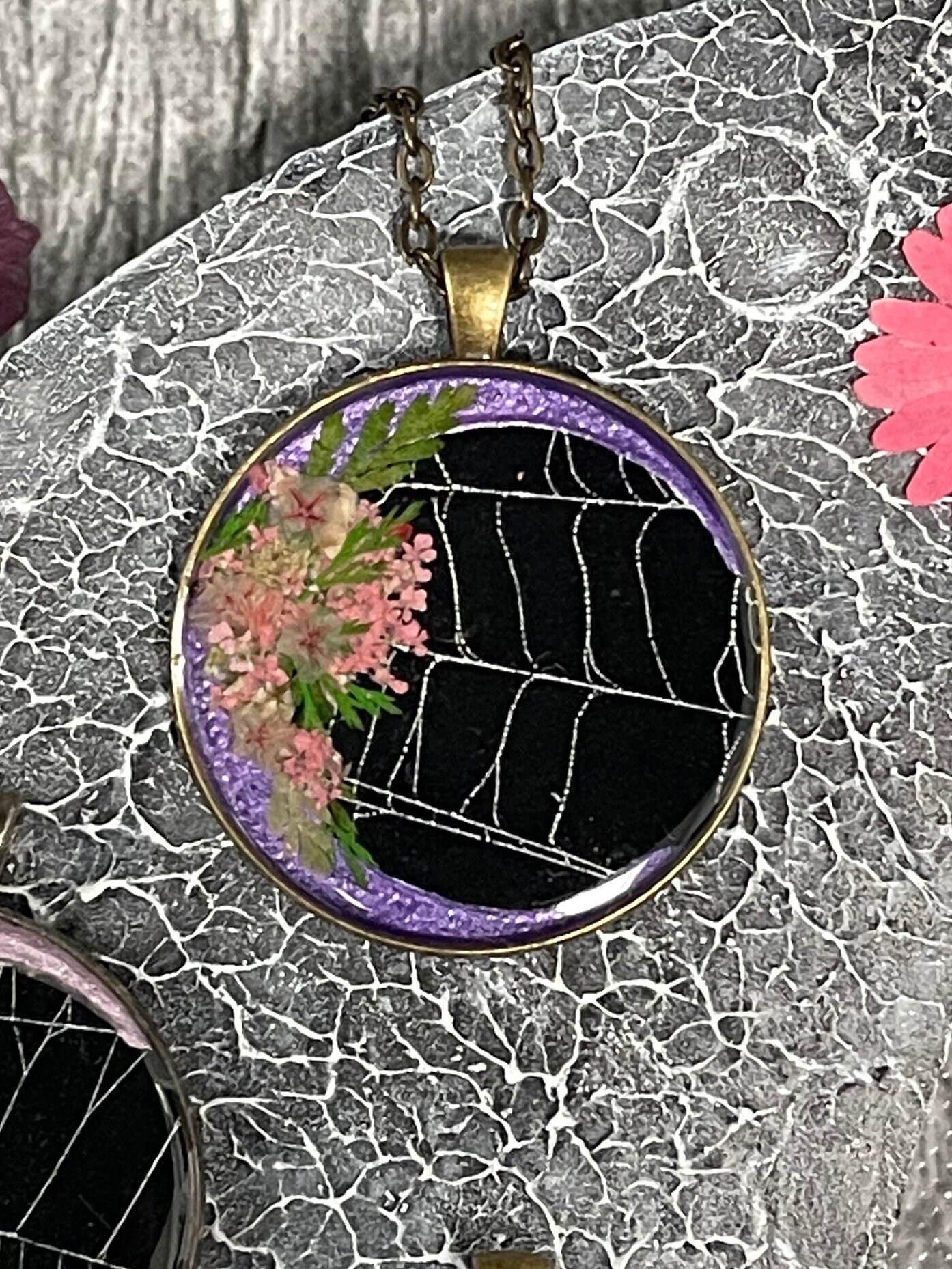 Flower Moon, Spider Web Necklace, Spider Web Pendant, Spider Web ...