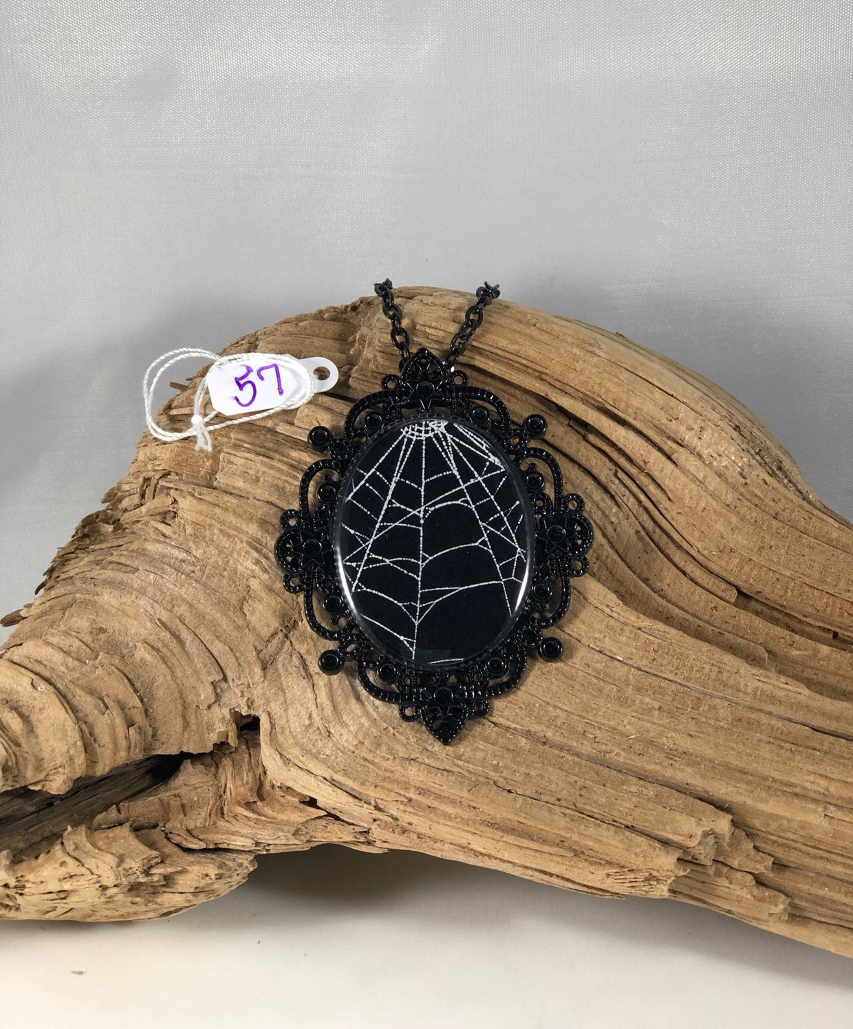 Spider Web Necklace, Spider Web Pendant, Victorian Necklace, Statement ...