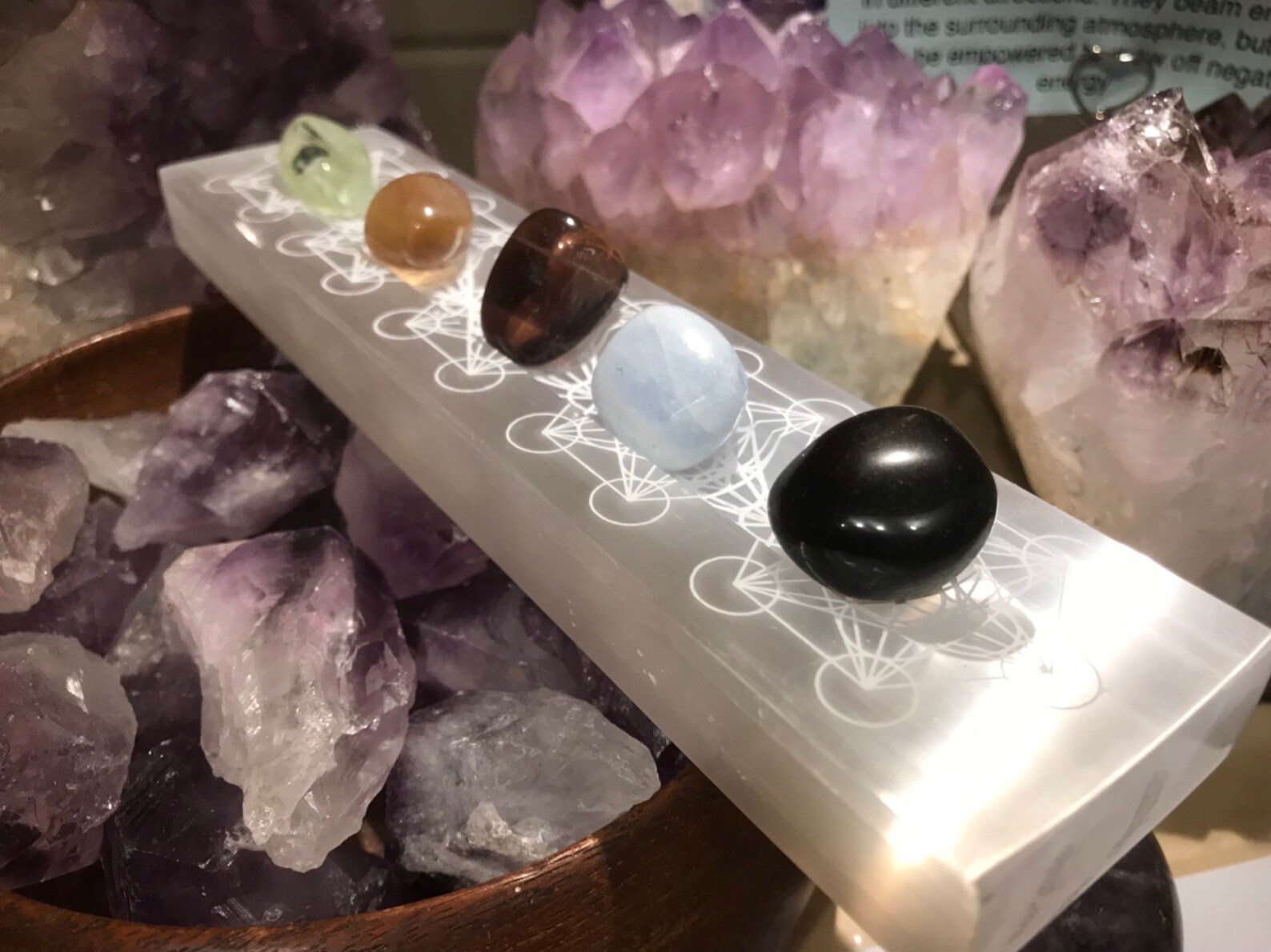 Grooved Pure Selenite Metatrons Cube Crystal Grooved Charging | Etsy