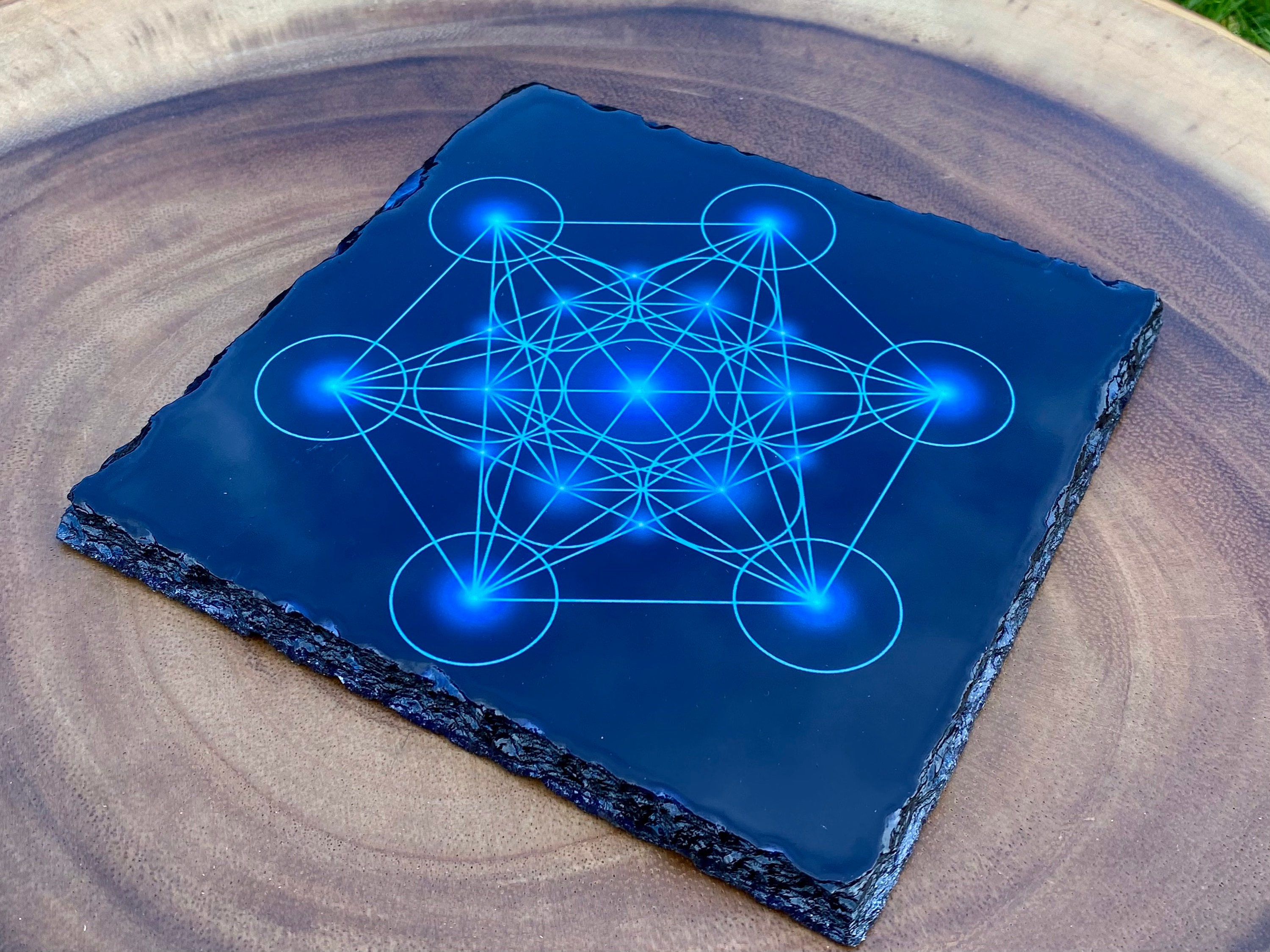 Metatron's Cube - Crystal Grid - Sacred Geometry - Slate - Gridding ...