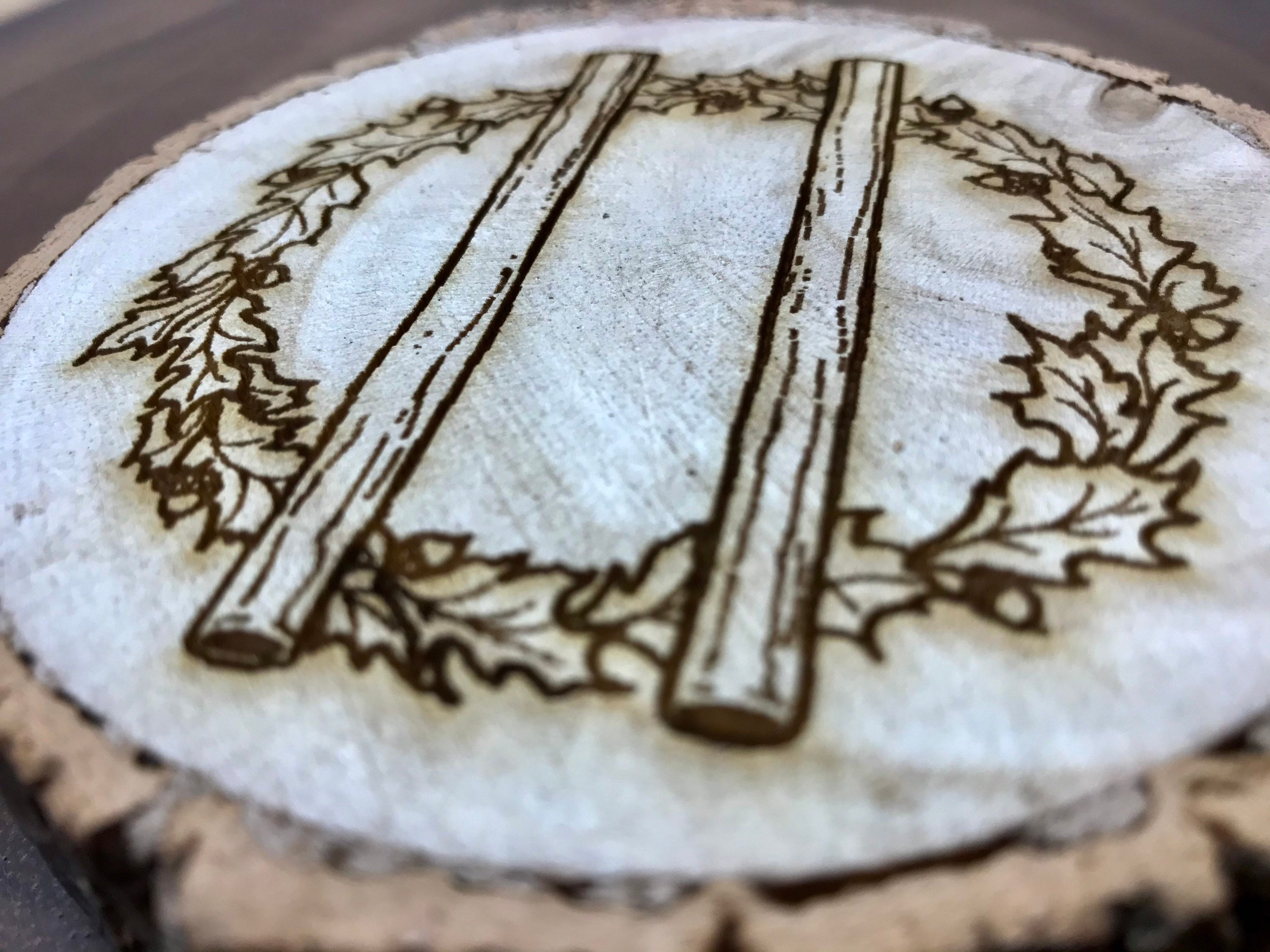 Druid Sigil Engraved Onto Large Log Slice , Altar, Wall Art, Wood - Etsy