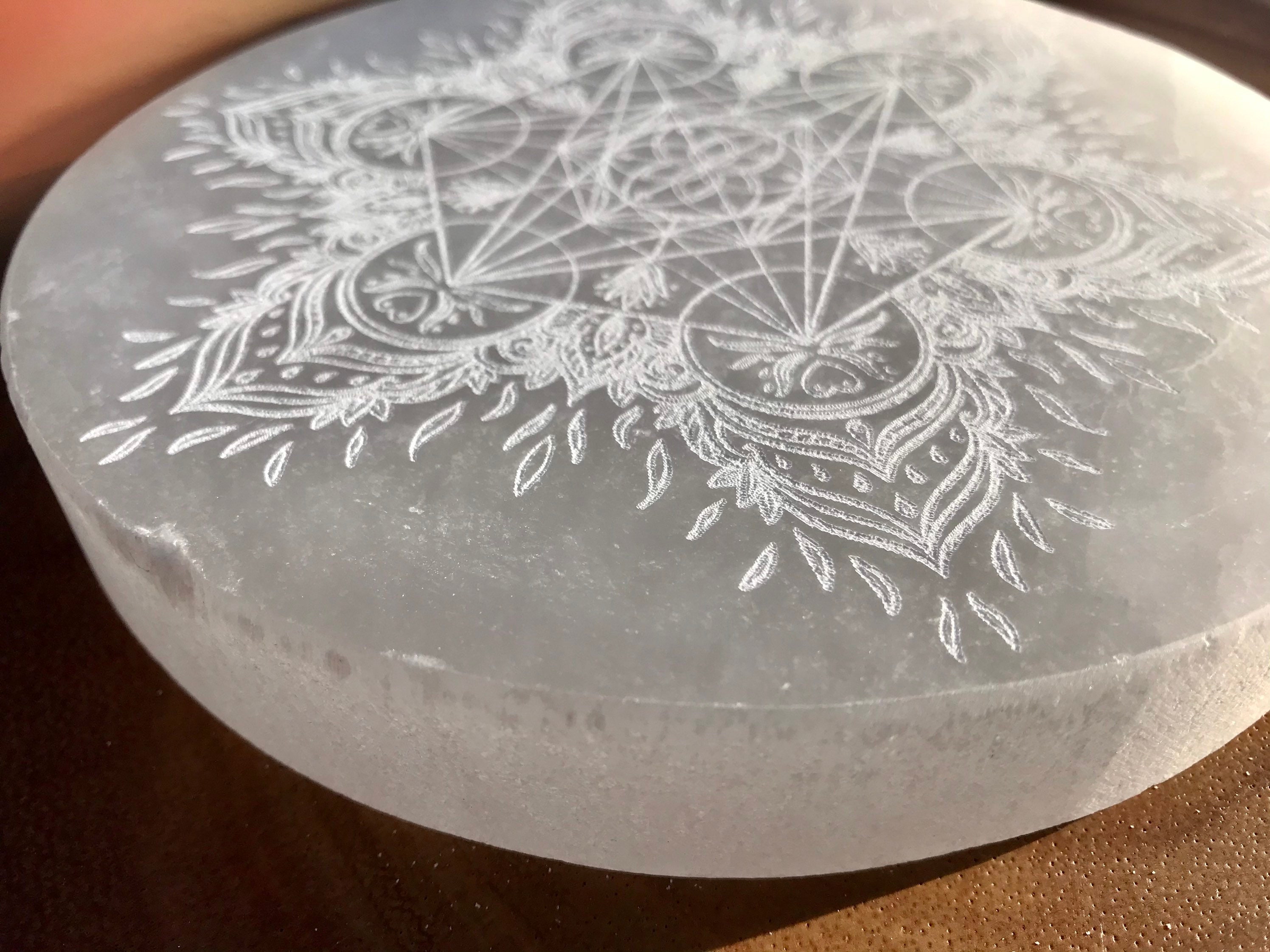Pure Selenite Metatron Cube Charging Plate Sacred Geometry - Etsy UK