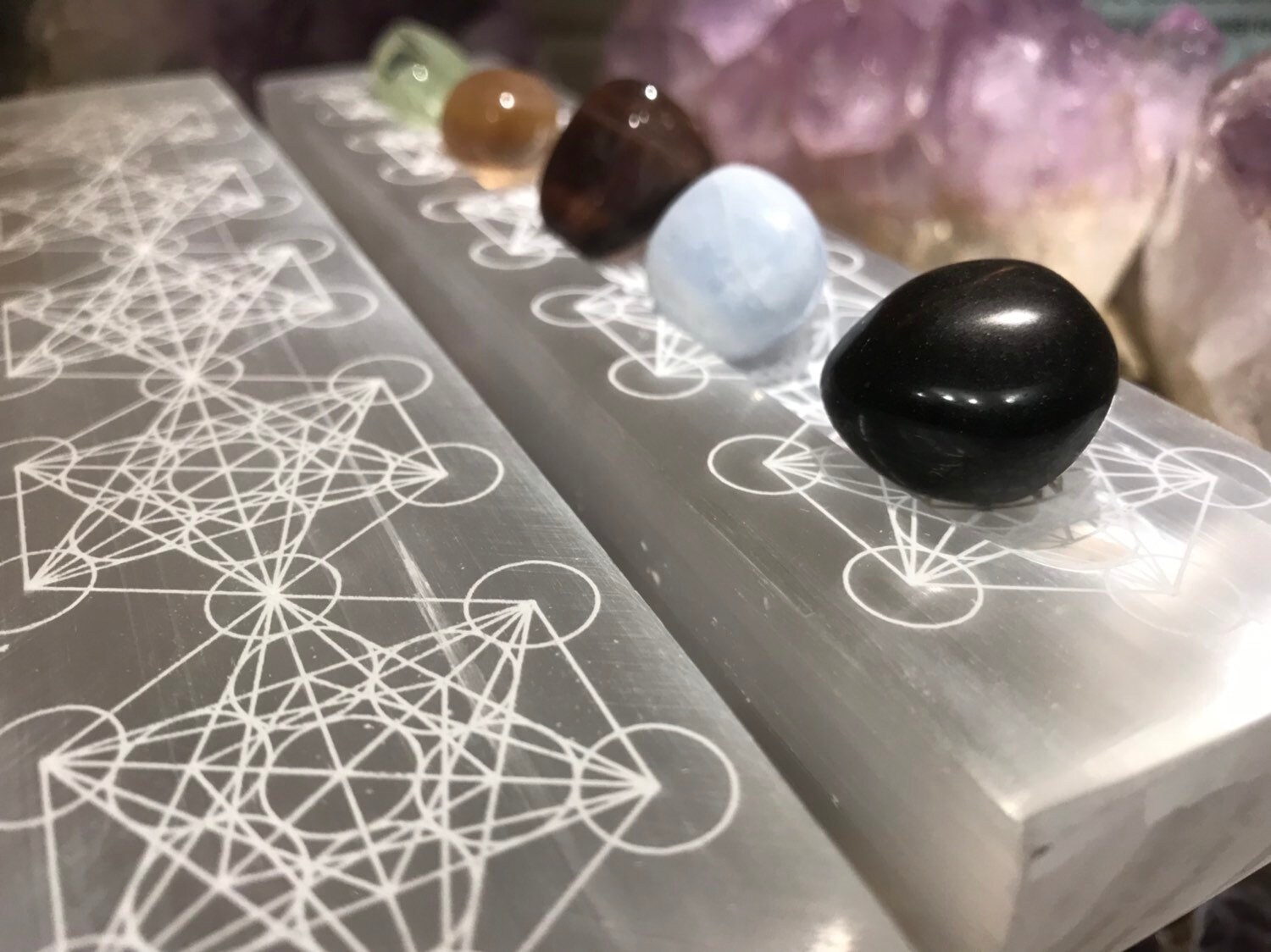 Grooved Pure Selenite Metatrons Cube Crystal Grooved Charging - Etsy UK