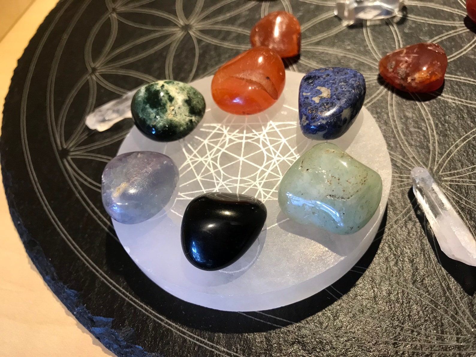Pure Selenite Metatron Cube Charging Plate, Sacred Geometry, Selenite ...
