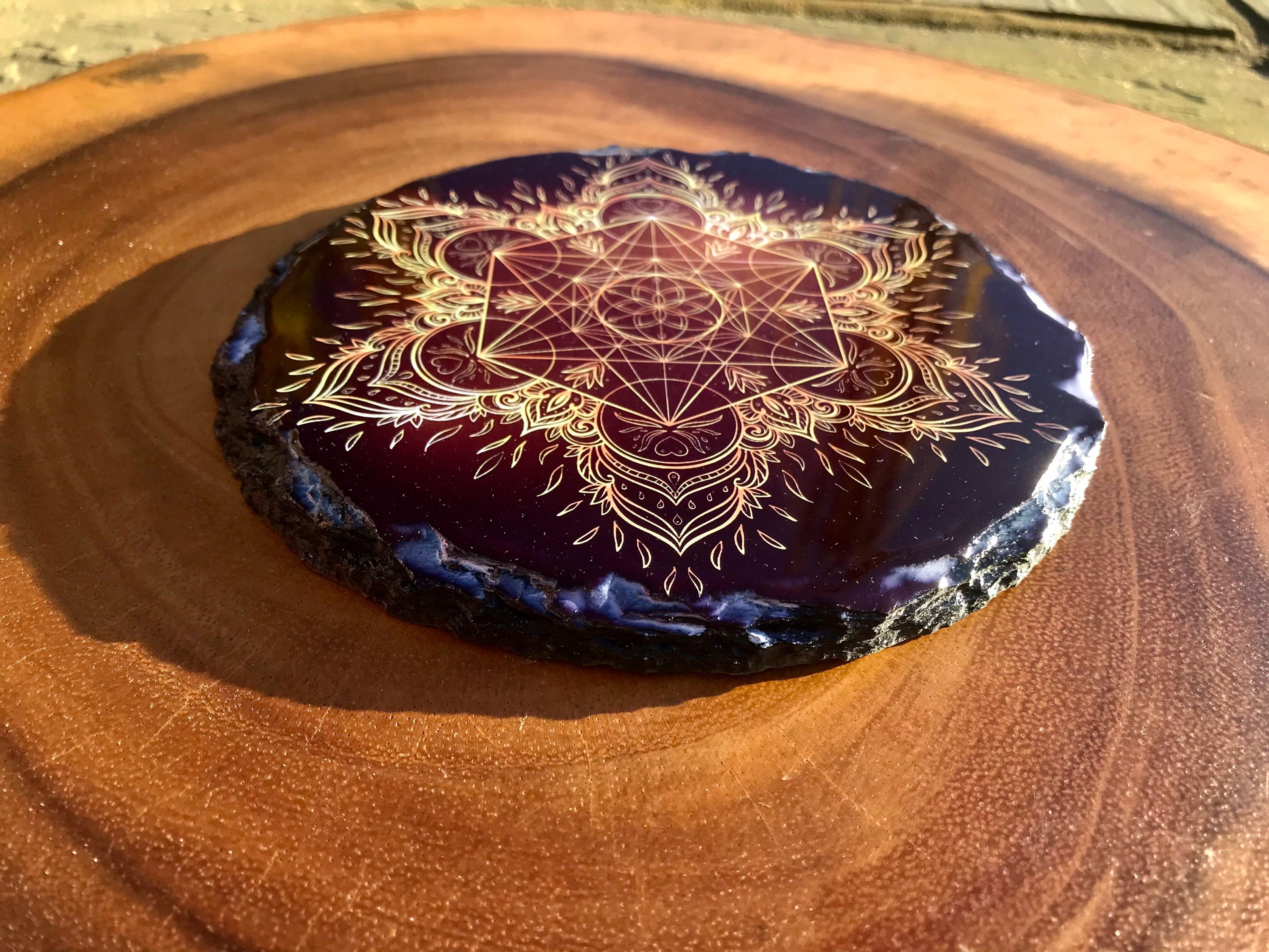 Metatron's Cube - Crystal Grid - Sacred Geometry - Slate - Gridding ...