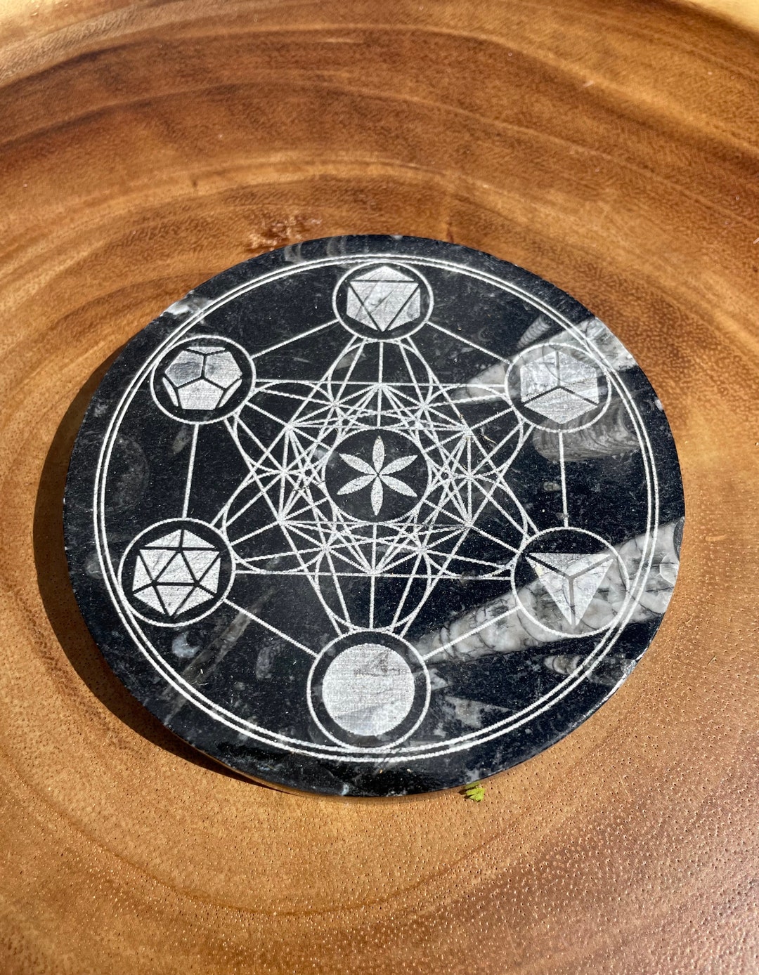 Stunning Engraved Orthoceras Fossil Platonics Metatron Cube- Crystal ...