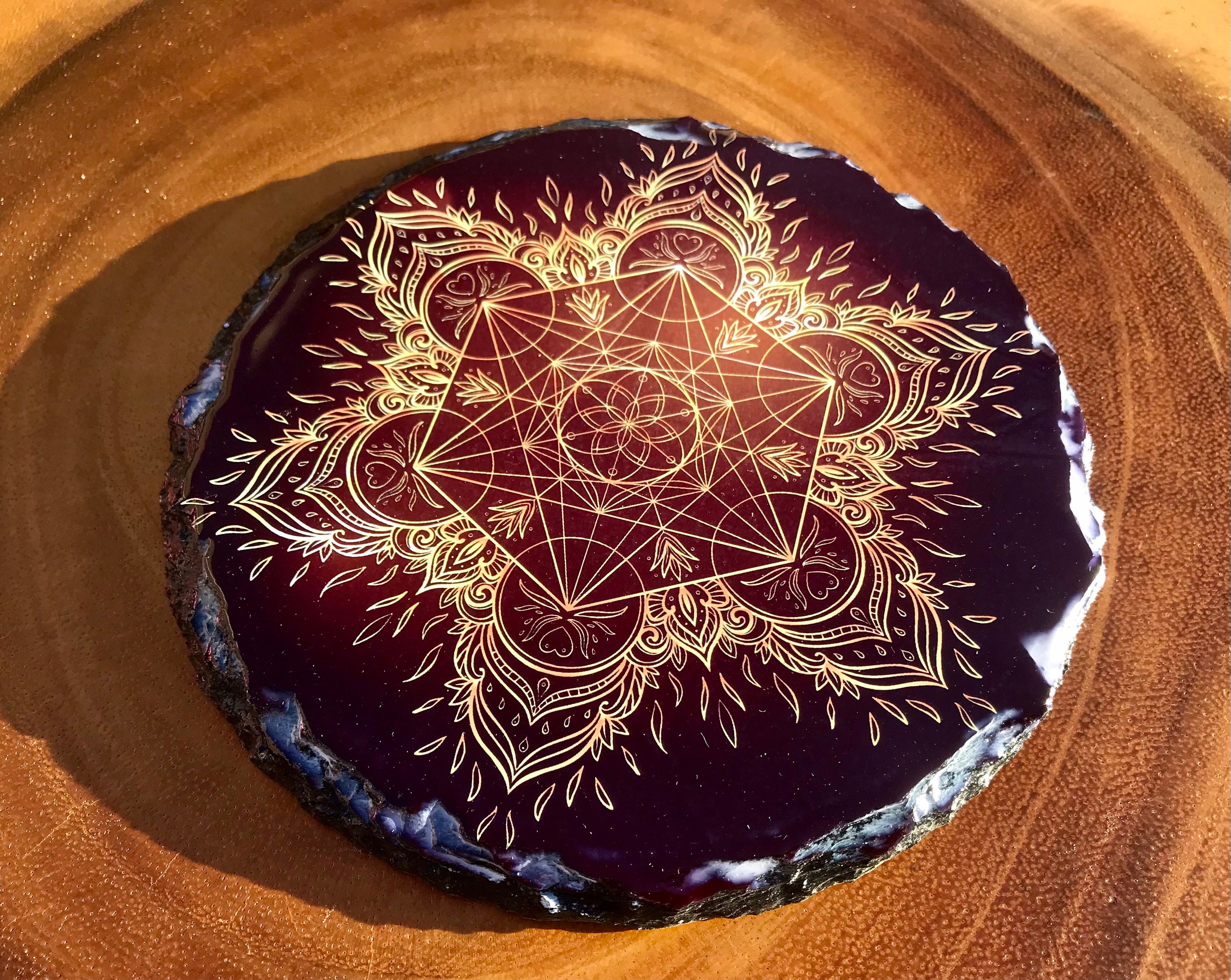 Metatron's Cube - Crystal Grid - Sacred Geometry - Slate - Gridding ...