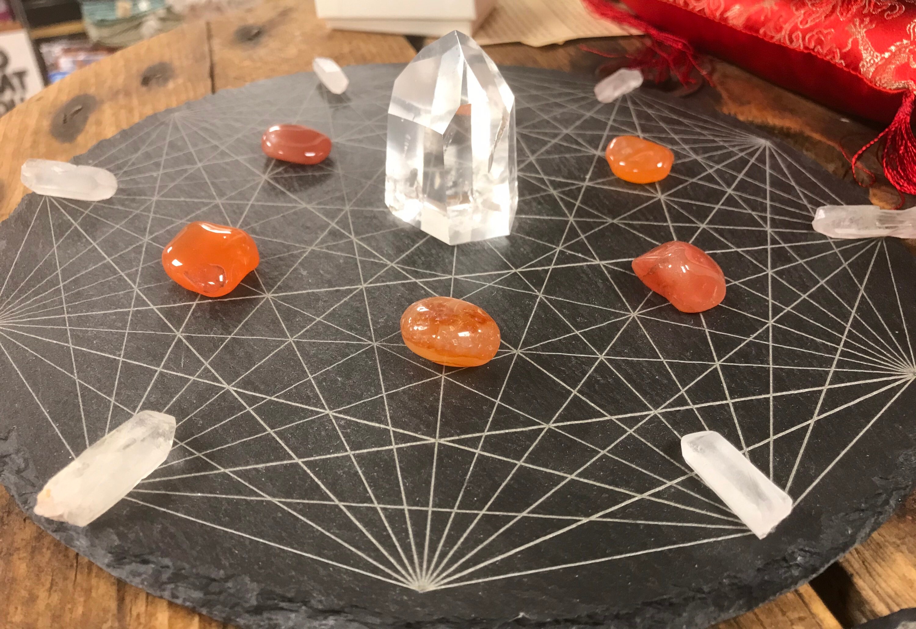 Tesseract Crystal Grid Sacred Geometry Engraved Natural Slate | Etsy