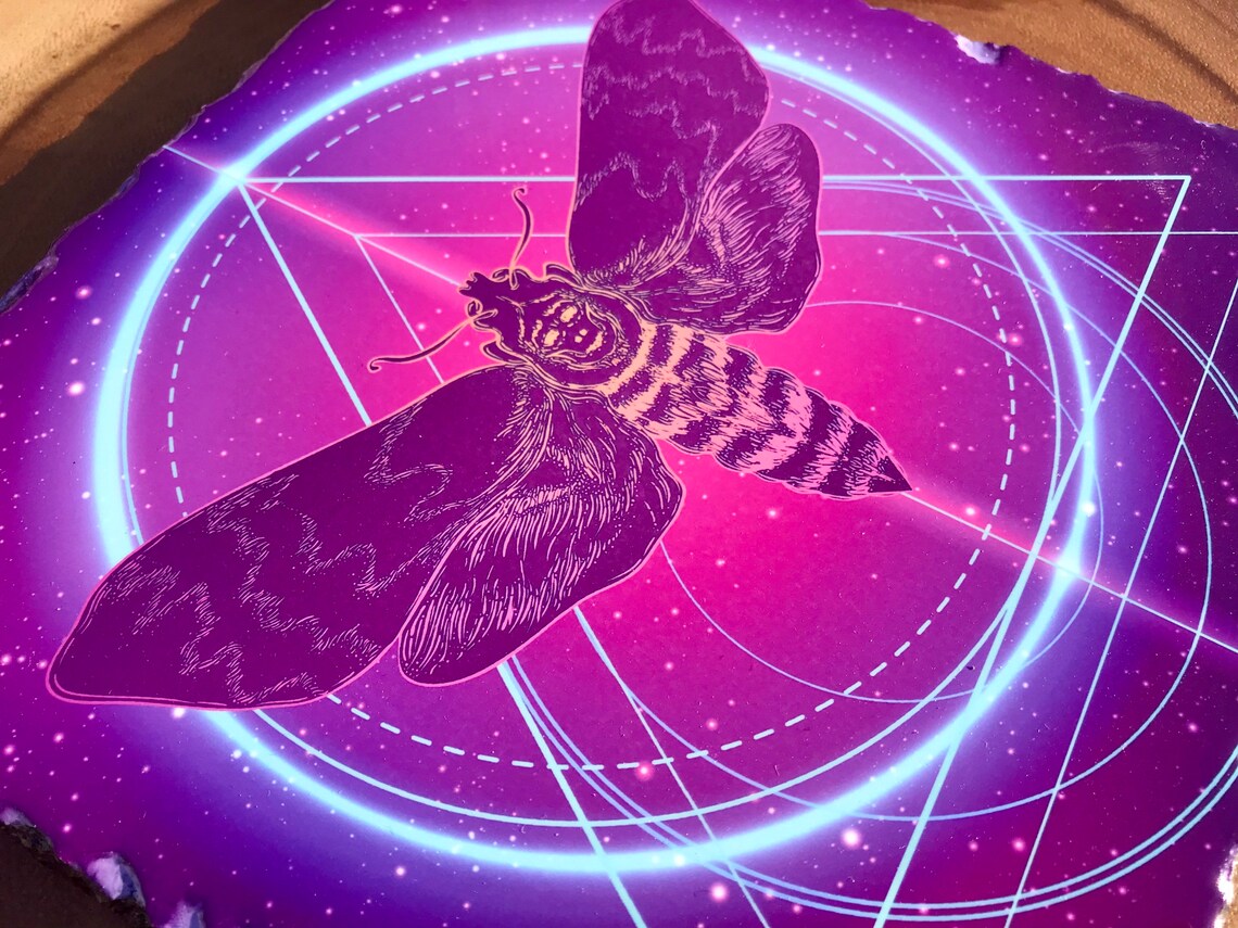 Moth Grid - Crystal Grid - Sacred Geometry - Slate - Gridding - Healing ...