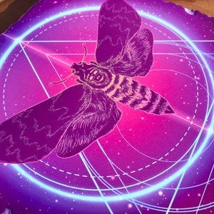 Moth Grid - Crystal Grid - Sacred Geometry - Slate - Gridding - Healing ...
