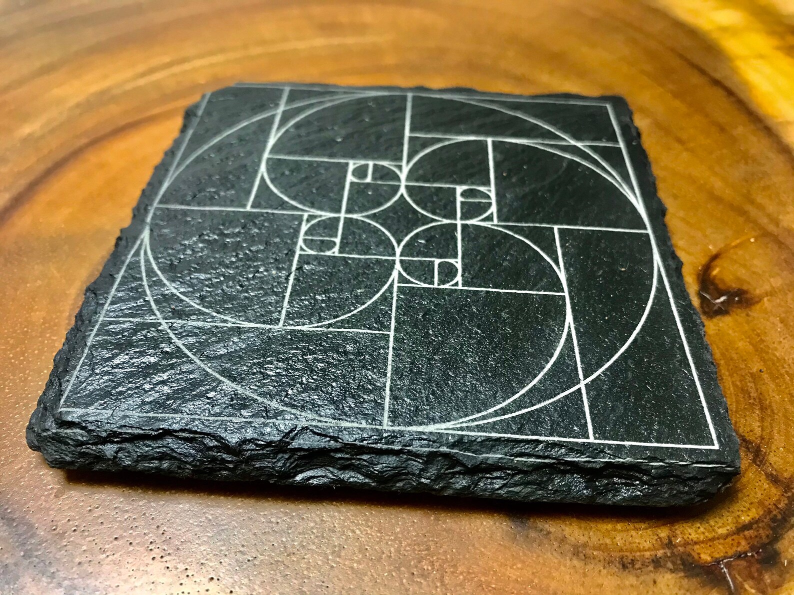The Golden Ratio - Fibonacci Engraved Grid Onto Natural Slate - Crystal ...