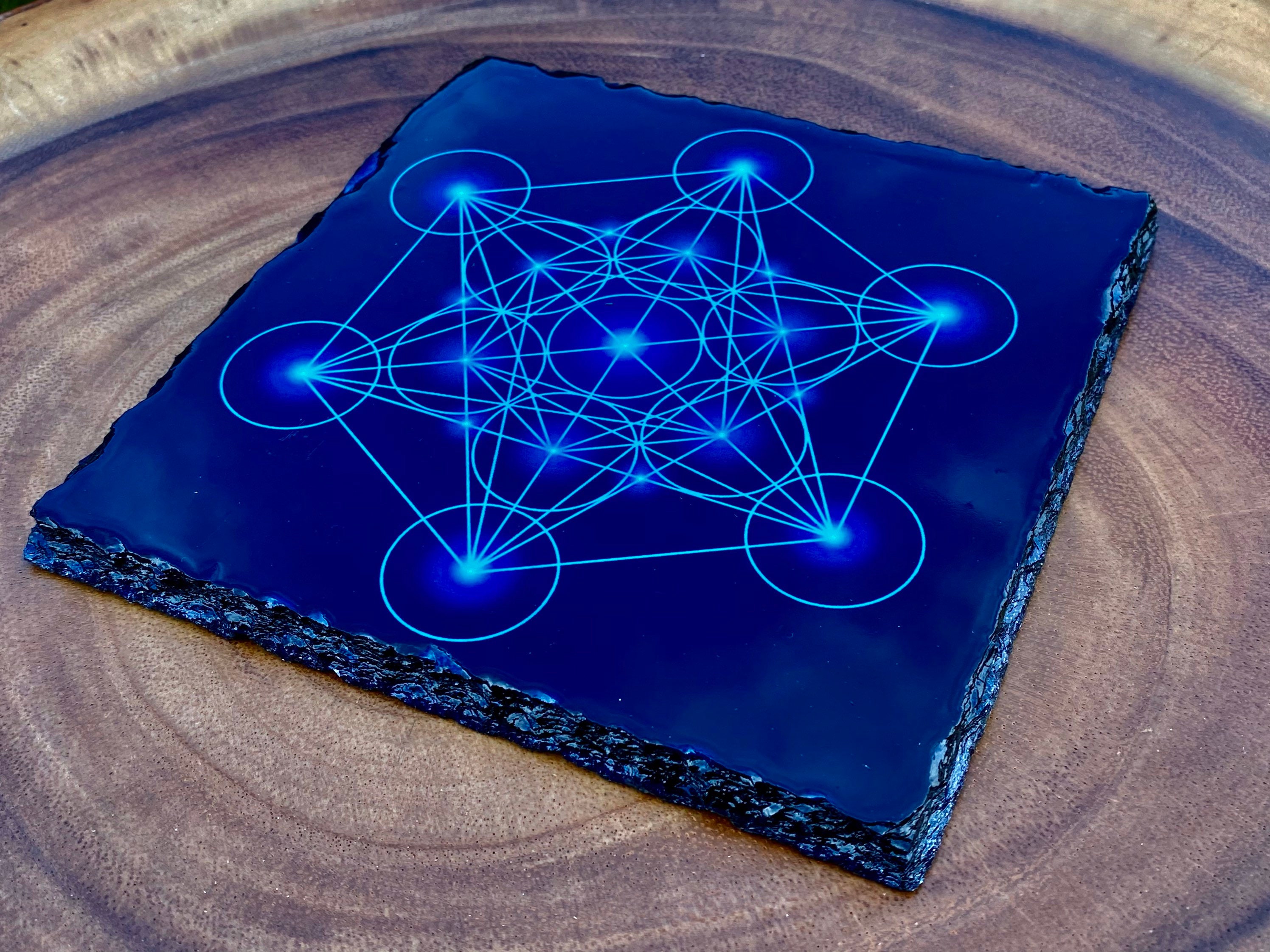 Metatron's Cube Crystal Grid Sacred Geometry Slate - Etsy