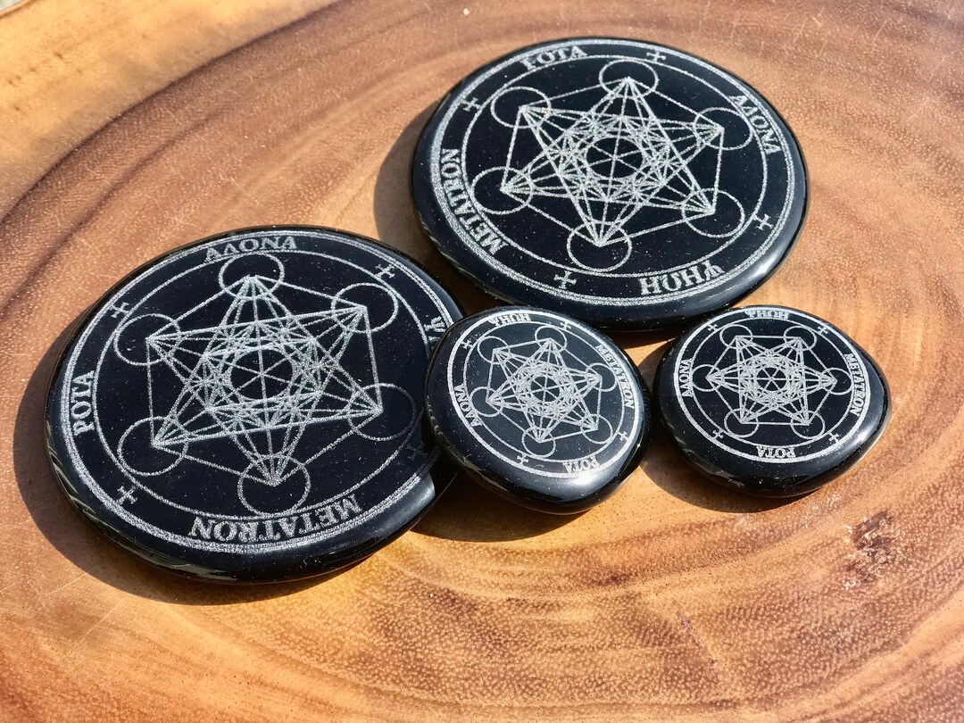 Archangel Metatron Sigil Engraved Black Obsidian - Etsy