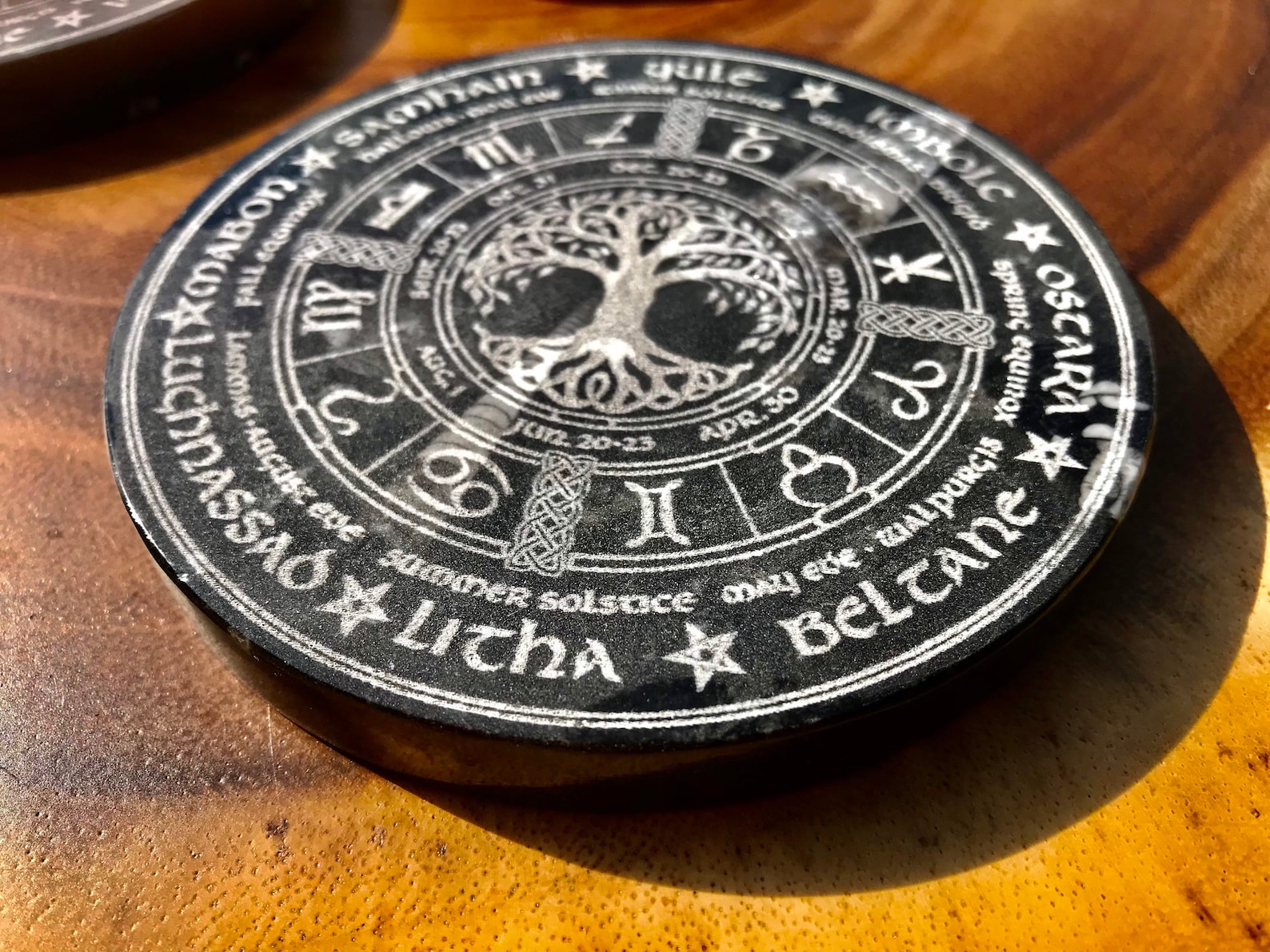 Wheel of the Year Engraved Onto Orthoceras Fossil Wicca Annual - Etsy