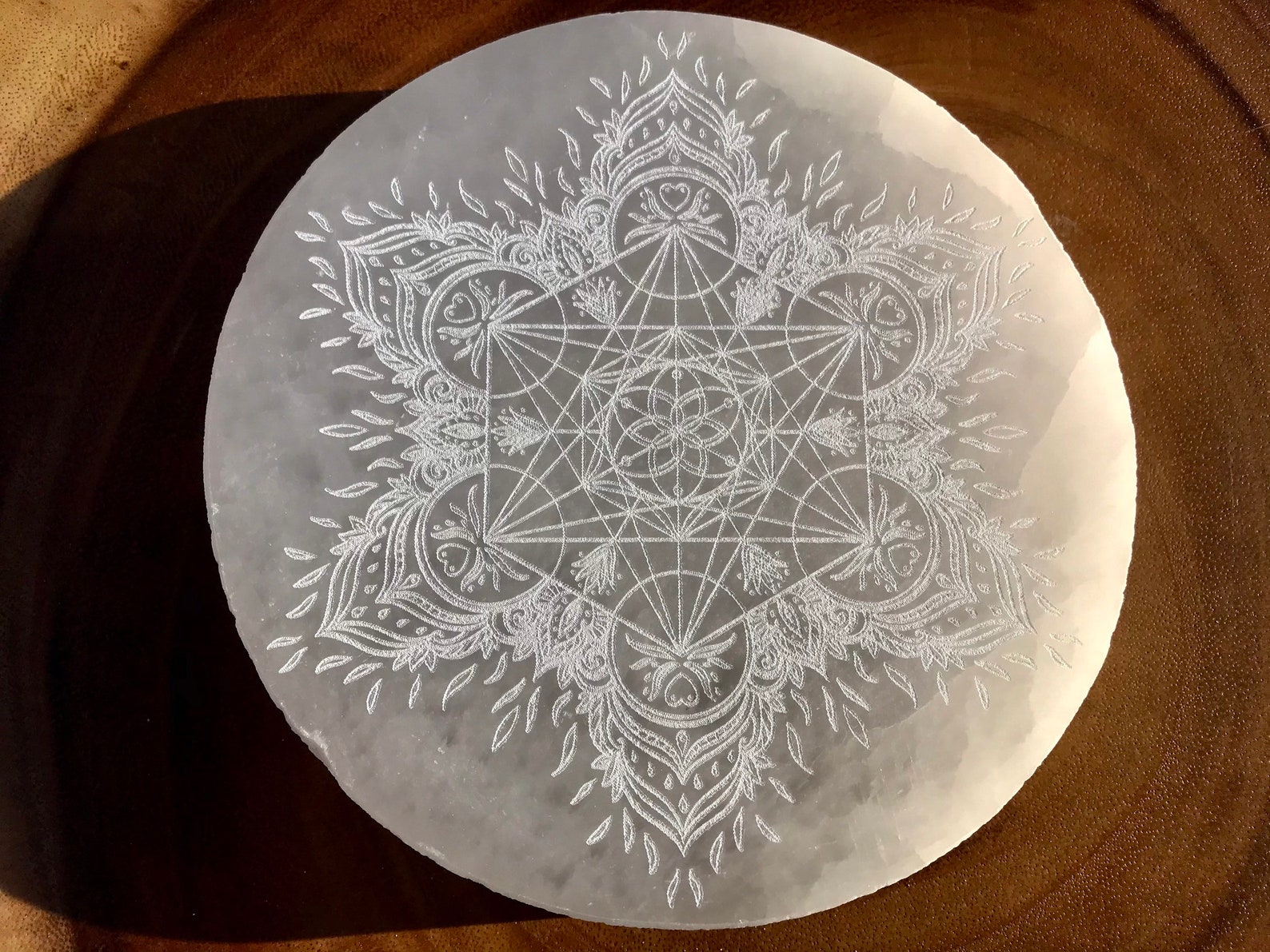 Pure Selenite Metatron Cube Charging Plate Sacred Geometry - Etsy UK