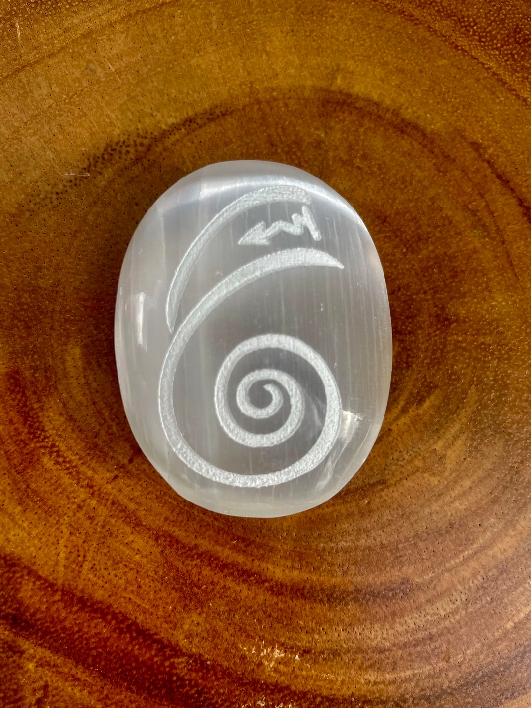 Reiki Symbols Engraved Onto Selenite Palm Stones, Cho Ku Rei, Sei He Ki ...