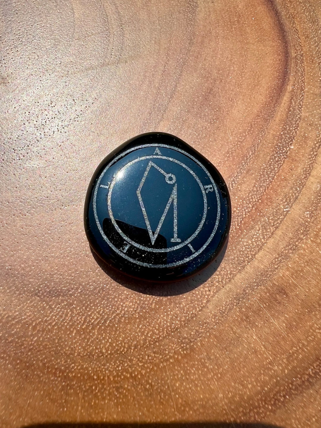 Archangel Uriel (ariel) Sigil / Seal / Black Obsidian Engraved Palm ...